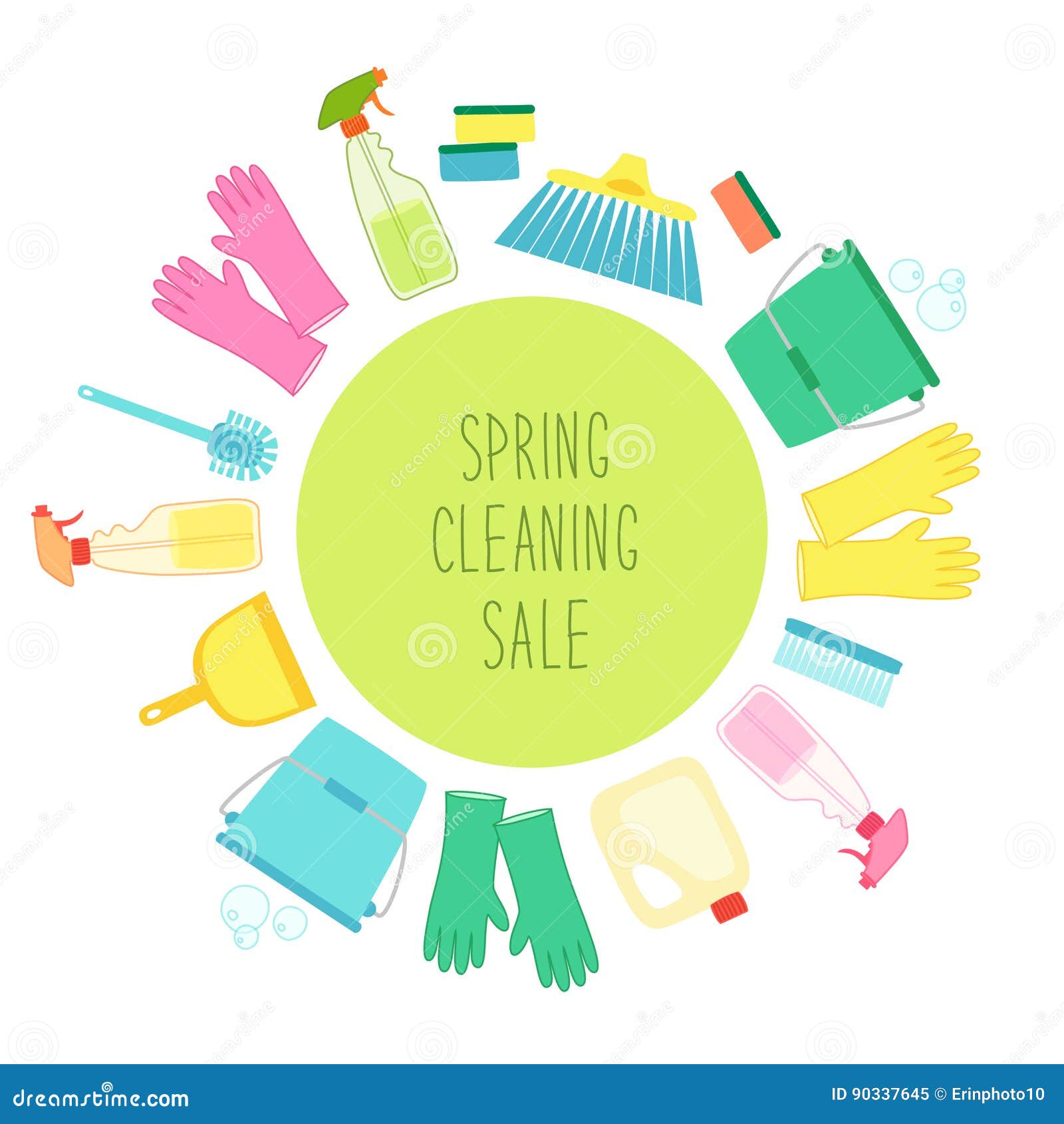 Cute Vivid Spring Cleaning Background with Hand Written Text Stock ...