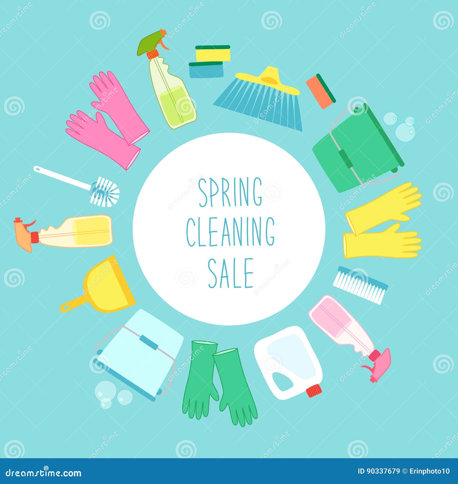 Cute Vivid Spring Cleaning Background with Hand Written Text Stock ...