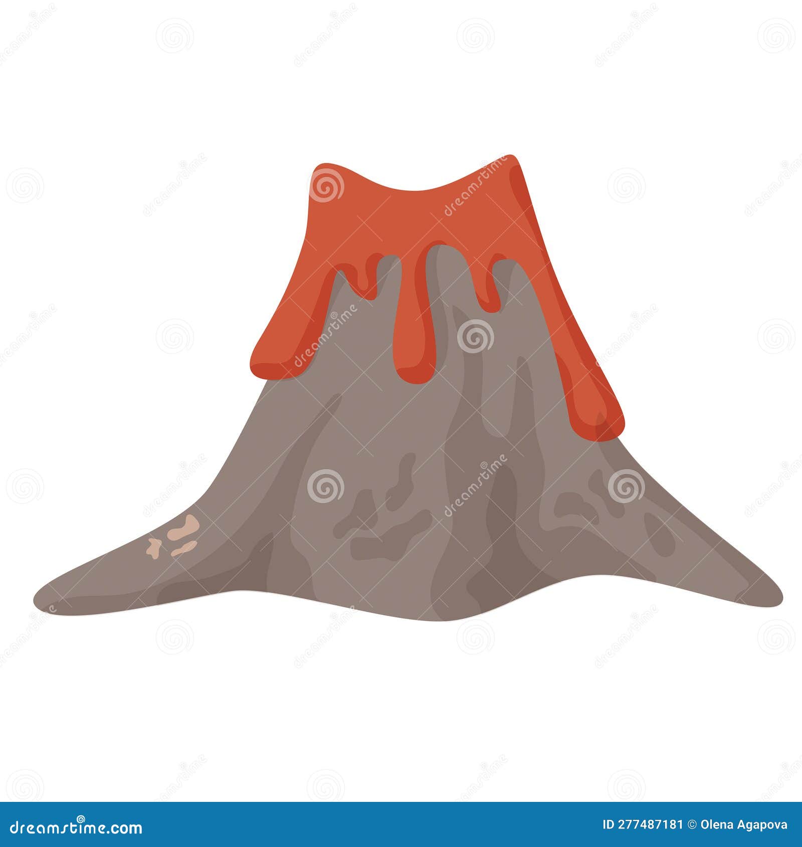 Cute Vulcano, Vector Flat Illustration. Cartoon Sing Volcano Handdraw ...