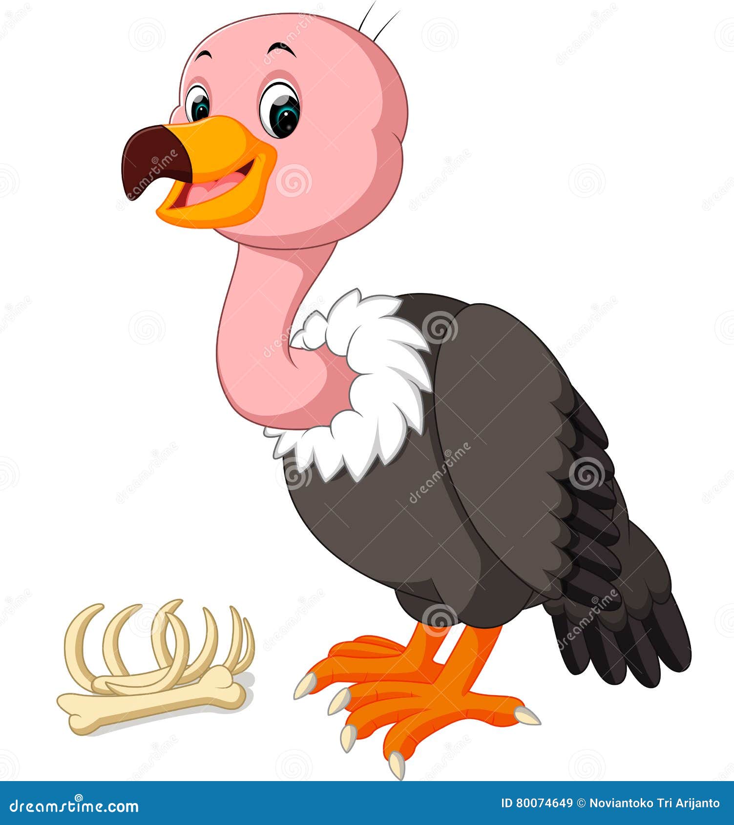 Vulture Bird Cartoon Facing Front