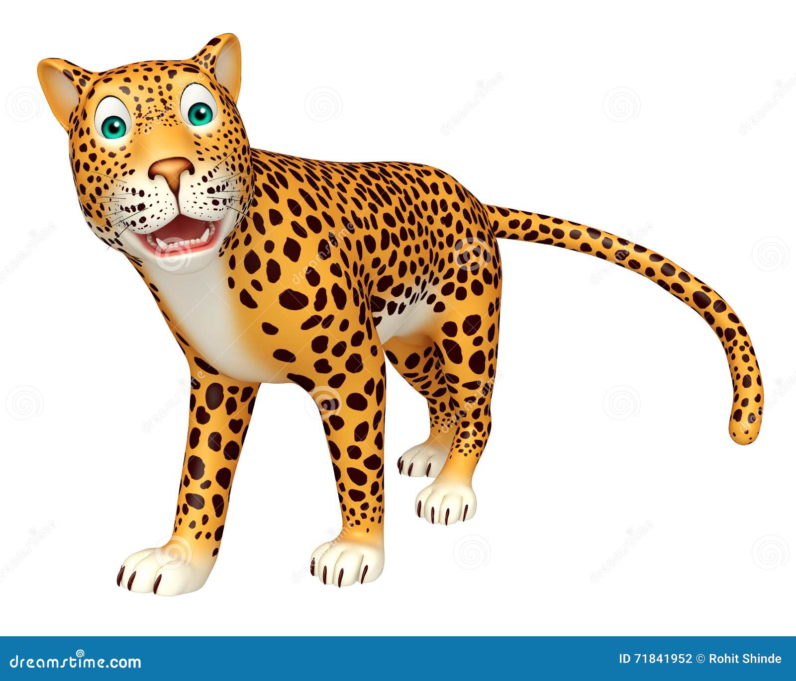 Cute Walking Leopard Cartoon Character Stock Illustration ...