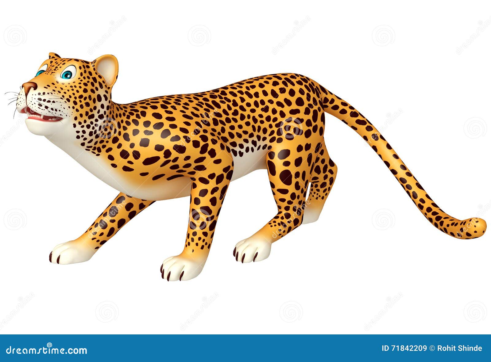 Cute Walking Leopard Cartoon Character Stock Illustration ...