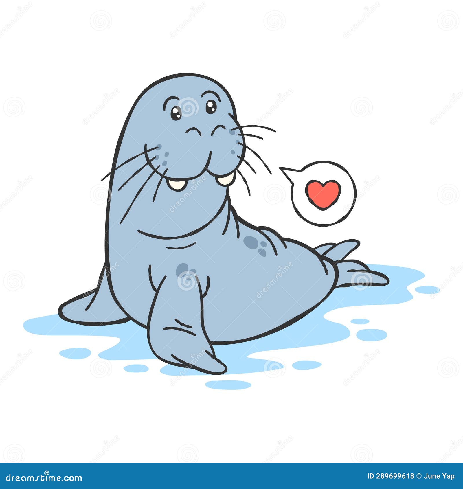Cute Walrus Cartoon Character Stock Illustration - Illustration of ...