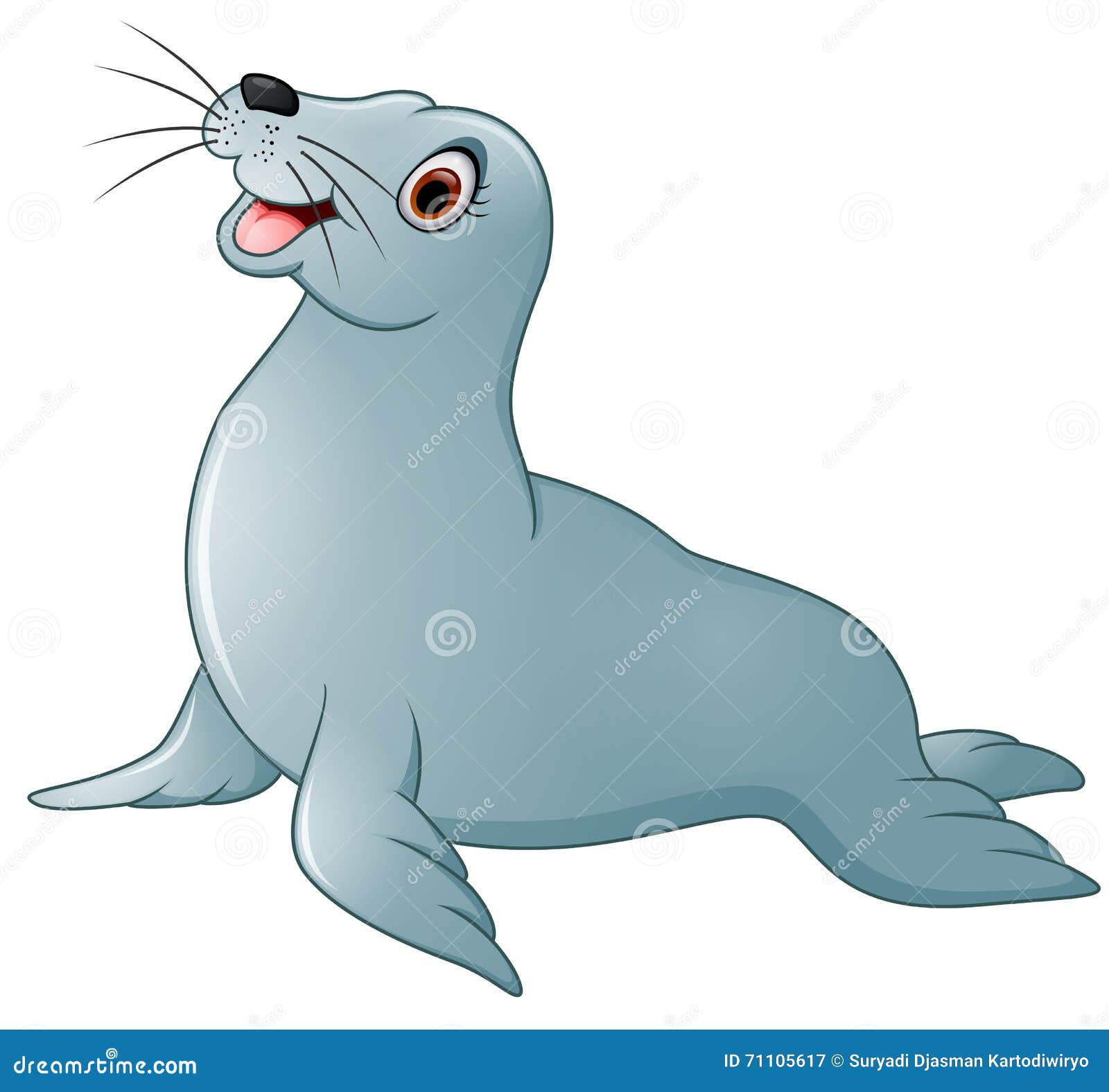 Cute walrus cartoon stock vector. Illustration of animal - 71105617