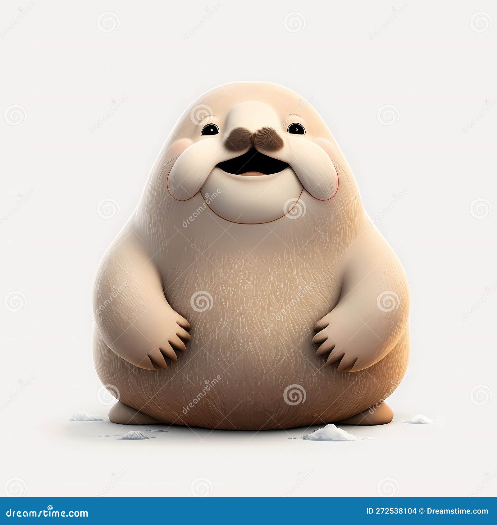 Cute Walrus Cartoon. Generative AI Stock Illustration - Illustration of ...