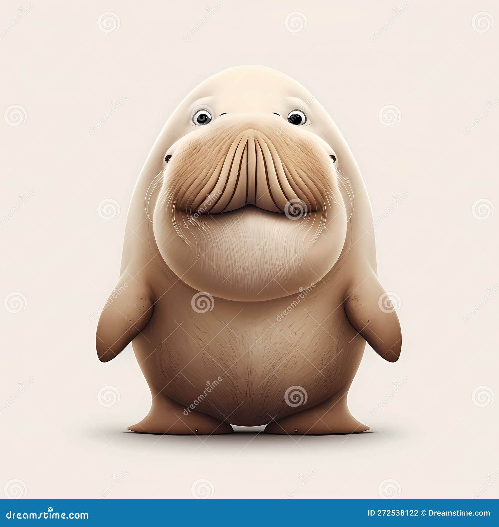 Cute Walrus Cartoon. Generative AI Stock Illustration - Illustration of ...
