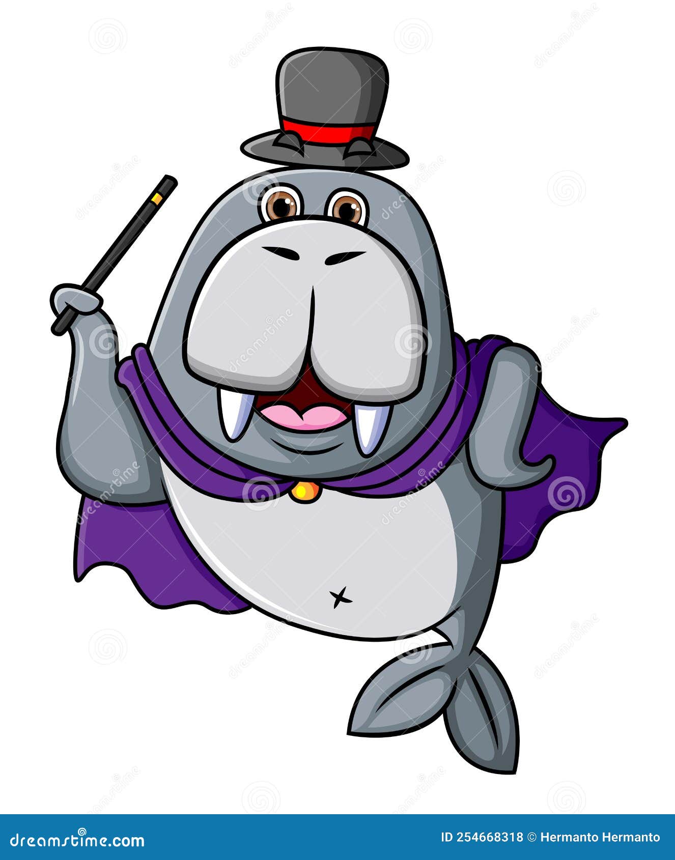 The Cute Walrus is Doing the Magic with the Magician Costume and the ...