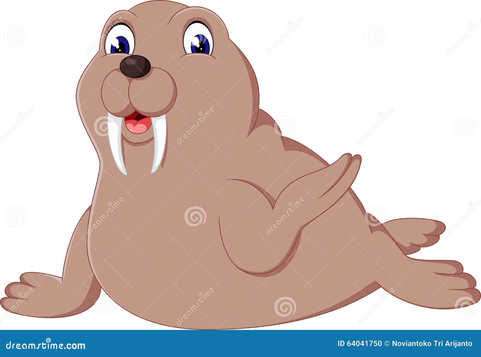 Cute Walrus Vector Illustration | CartoonDealer.com #64041750