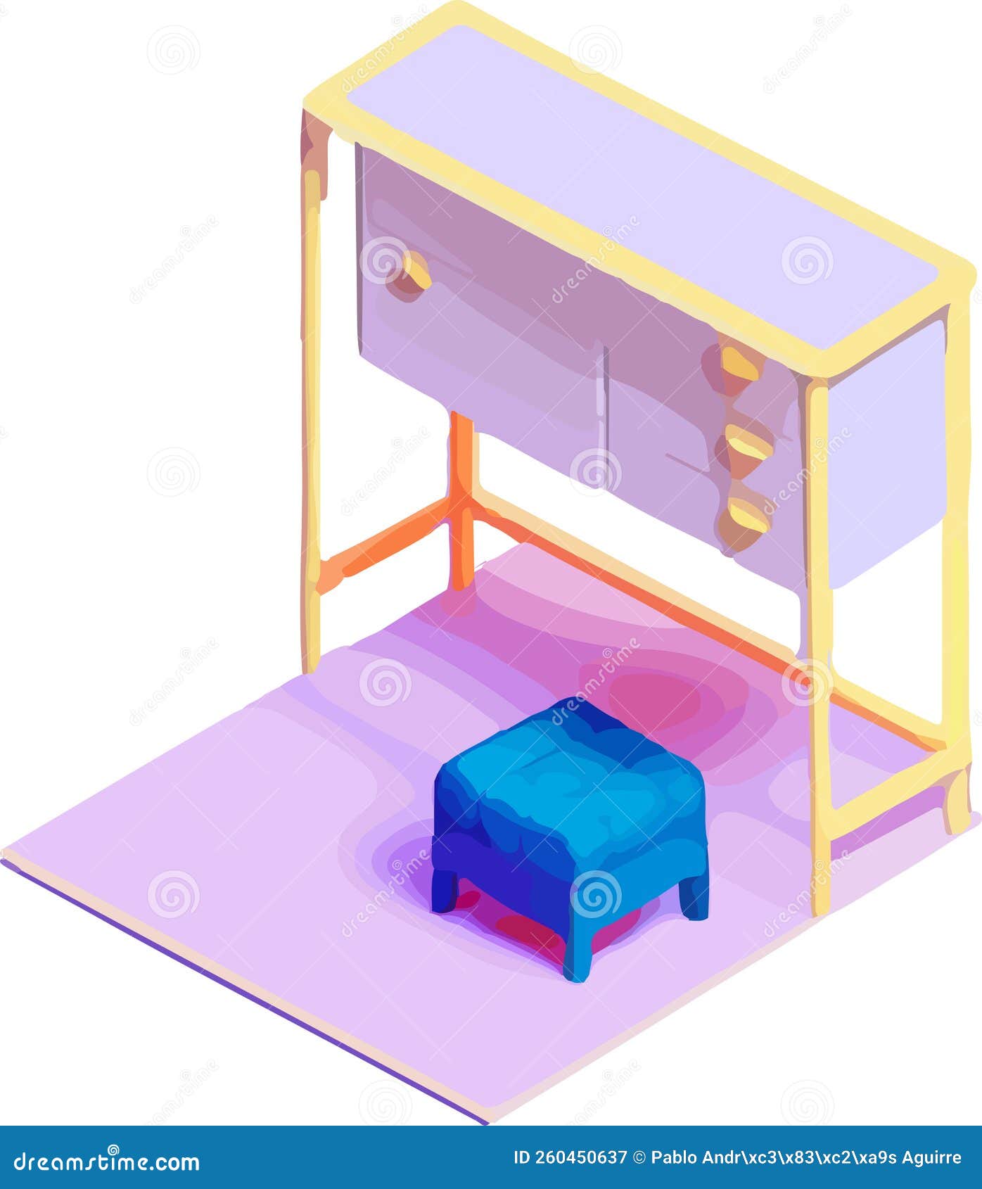 Cute Wardrobe Isometric Icon 3d Vector Stock Vector - Illustration of ...