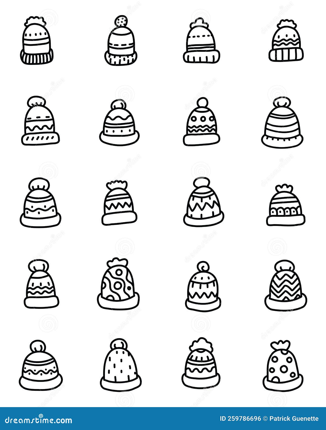 Cute Warm Winter Hats, Icon Stock Vector - Illustration of warm, wear ...