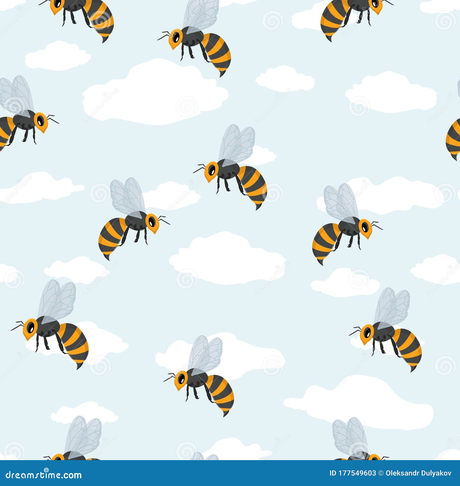 Wasp Pattern Outline Realistic. Vector Graphic Illustration. Summer ...