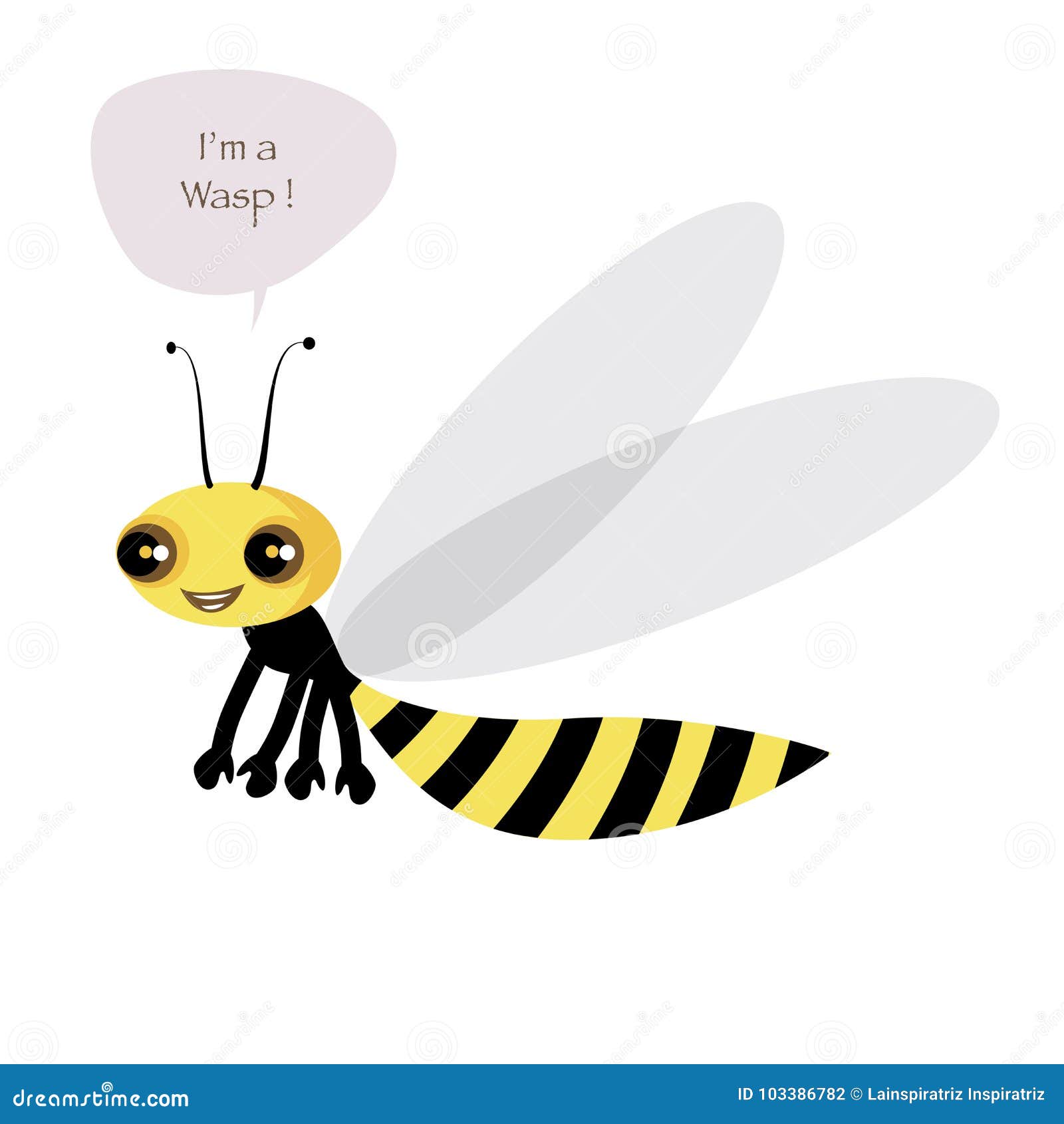 Bee And Wasp On White Background Cartoon Vector | CartoonDealer.com ...