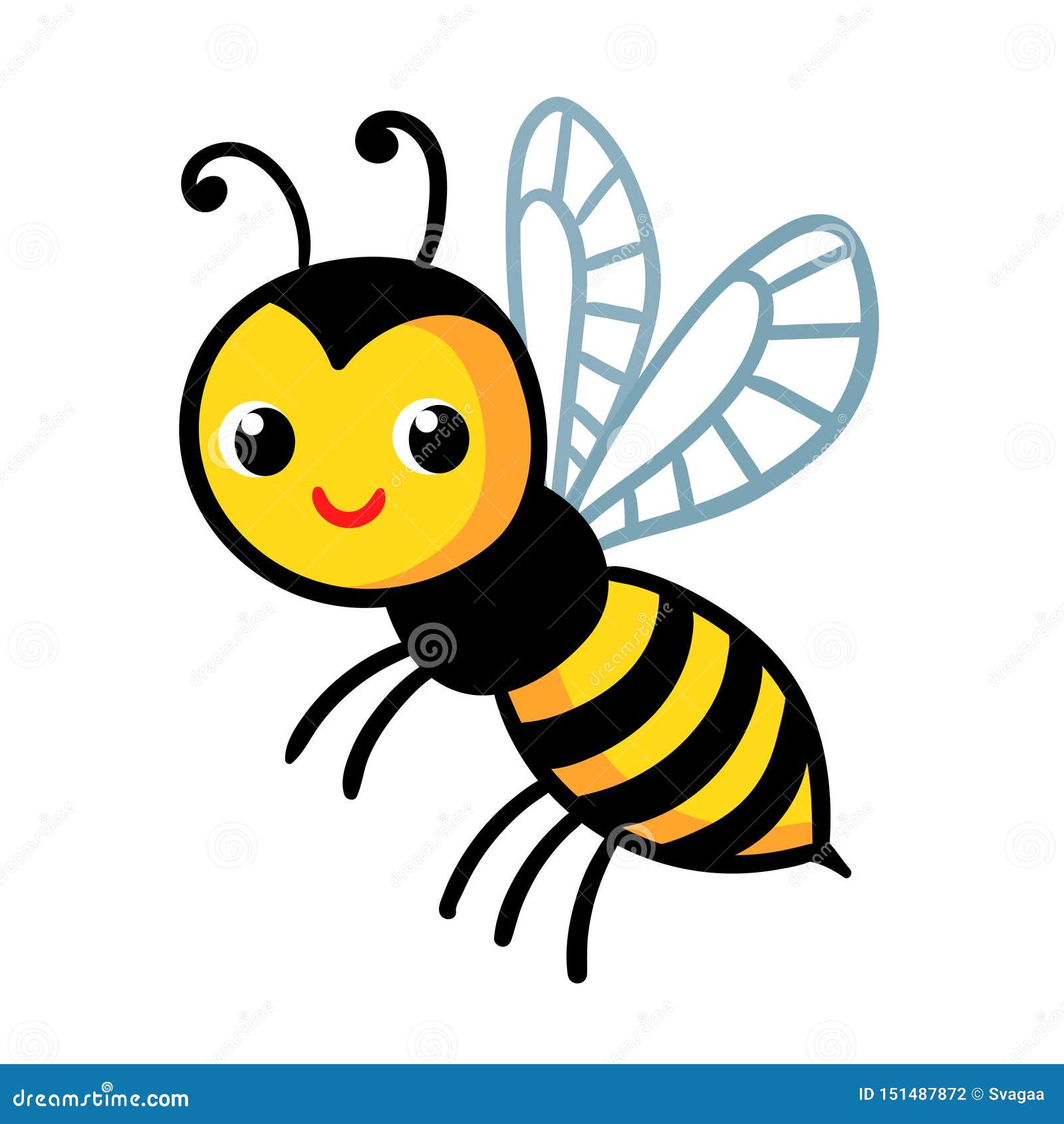 Bee And Wasp On White Background Cartoon Vector | CartoonDealer.com ...