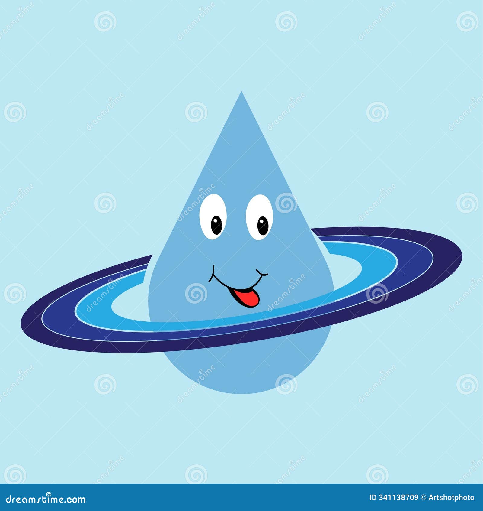 Cute Water Drop with Three Circles Stock Vector - Illustration of water ...