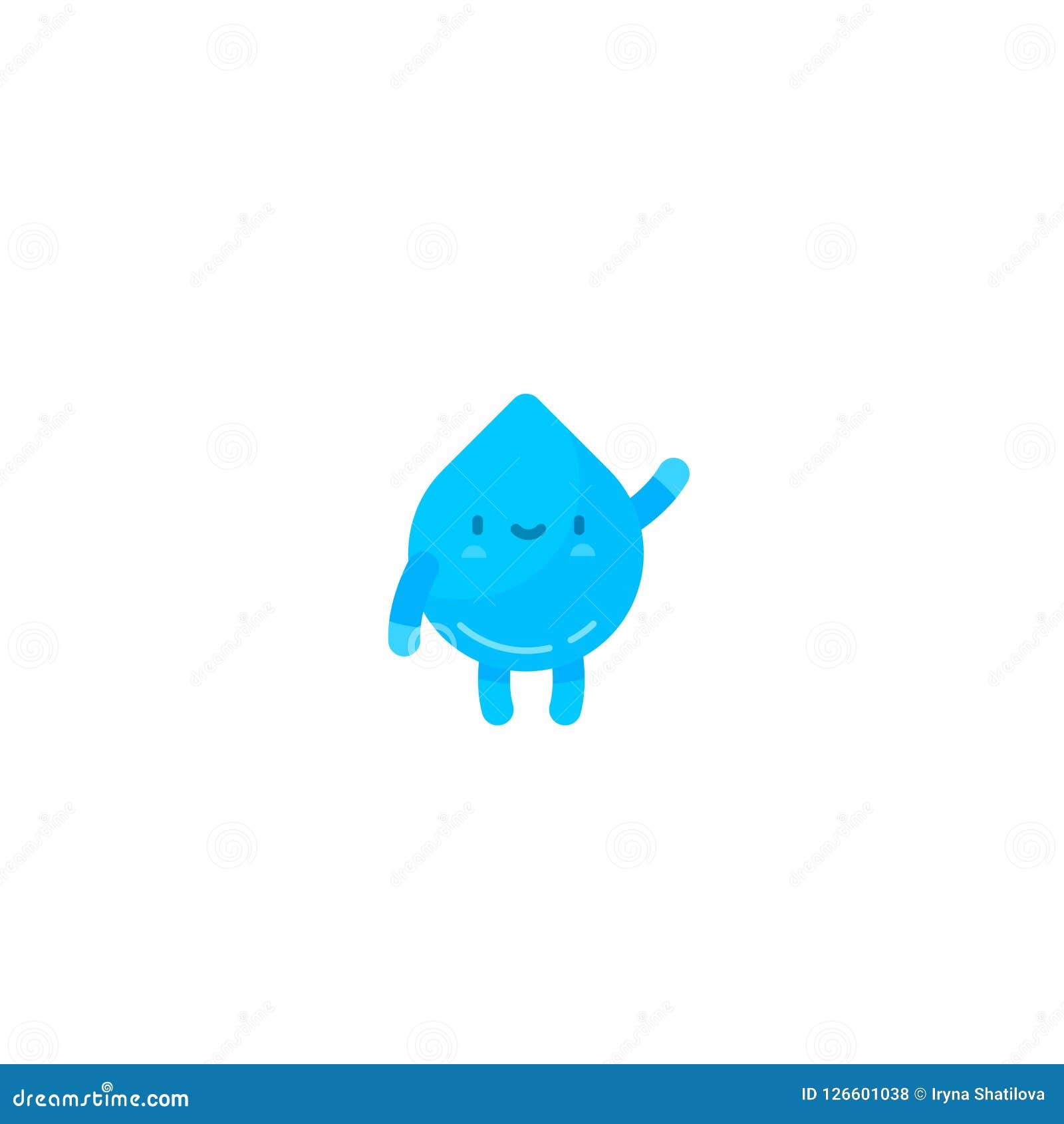 Cute water drop character stock vector. Illustration of emoticon ...