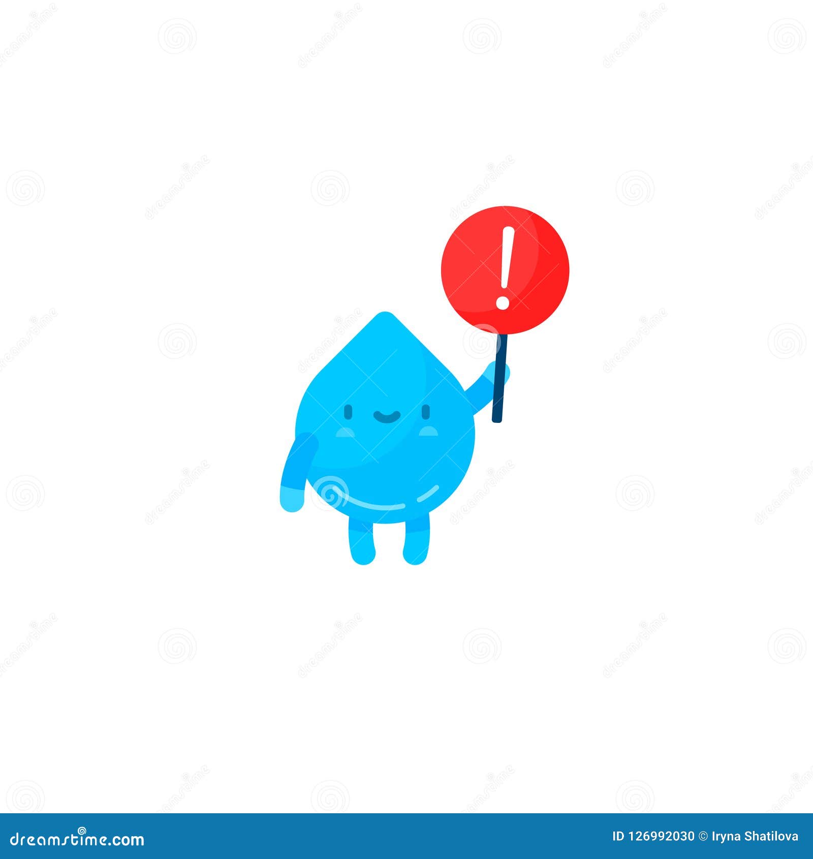 Cute Water Drop Character Stock Vector Illustration Of Clean 126992030