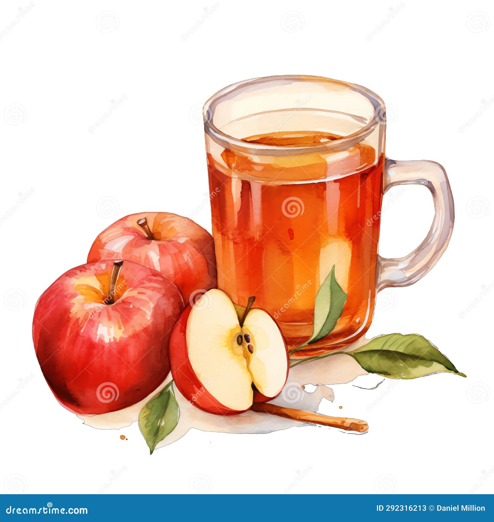 Cute Watercolor Apple Cider Fall Autumn, Illustration Stock ...