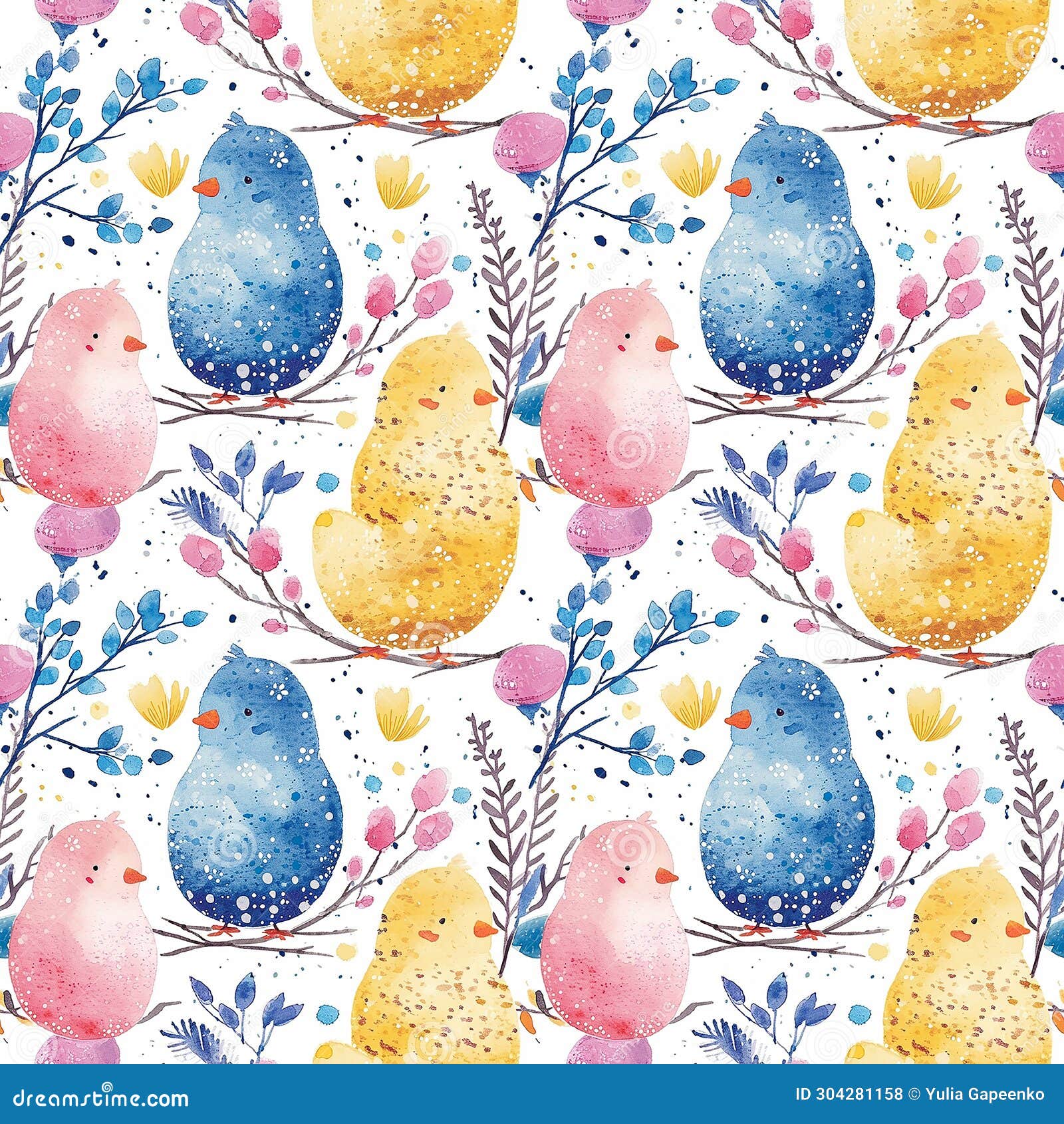 Cute Watercolor Easter Pastel Background Pattern Stock Photo - Image of ...