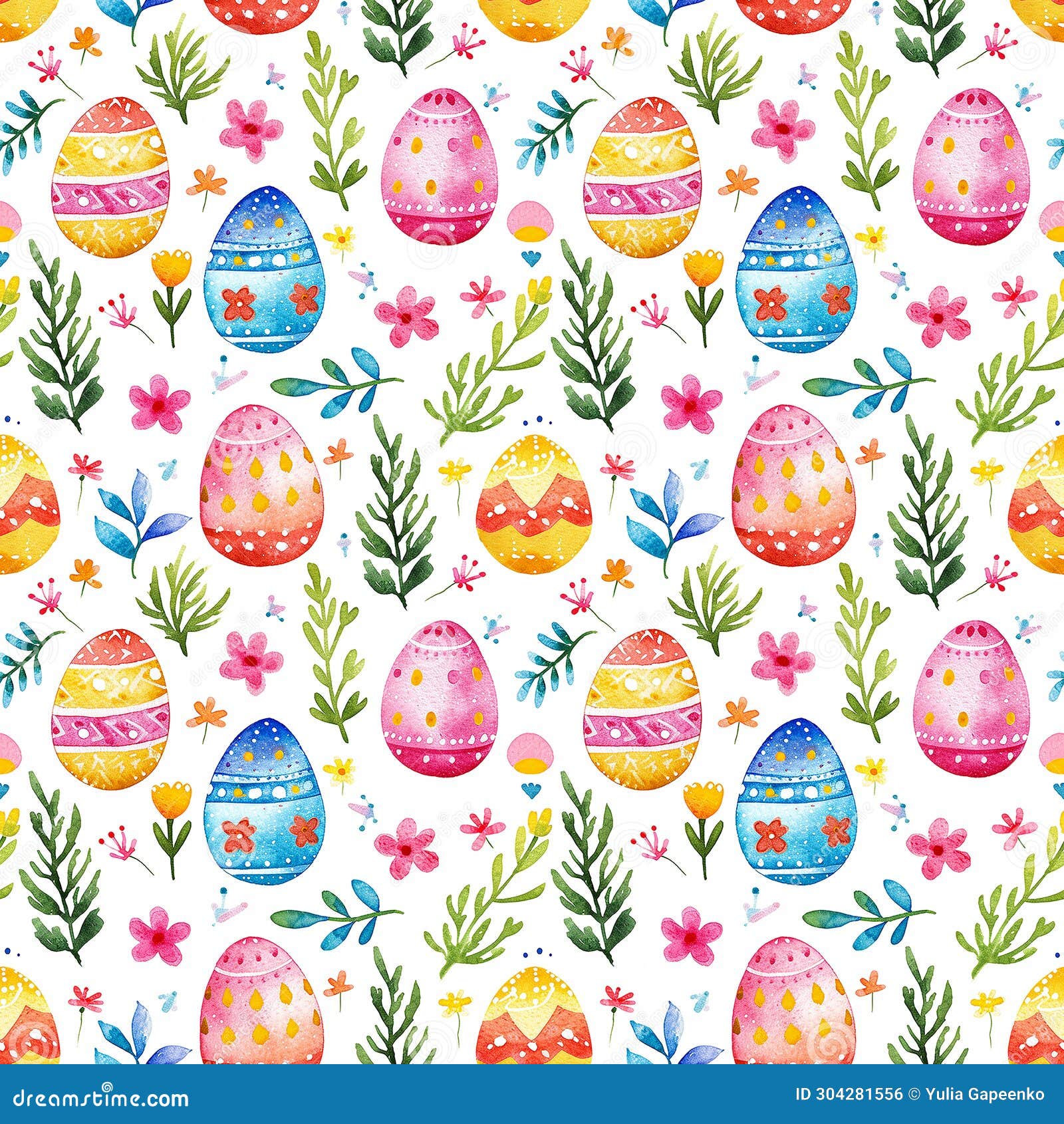 Cute Watercolor Easter Pastel Background Pattern Stock Photo - Image of ...