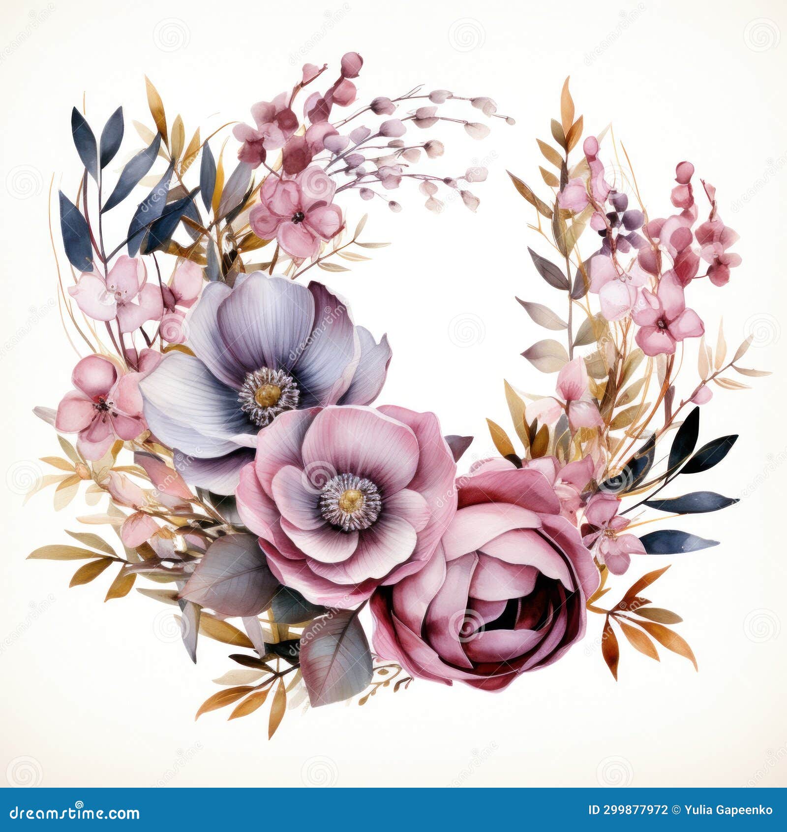 Cute Watercolor Wedding Border Isolated Stock Photo - Image of ...