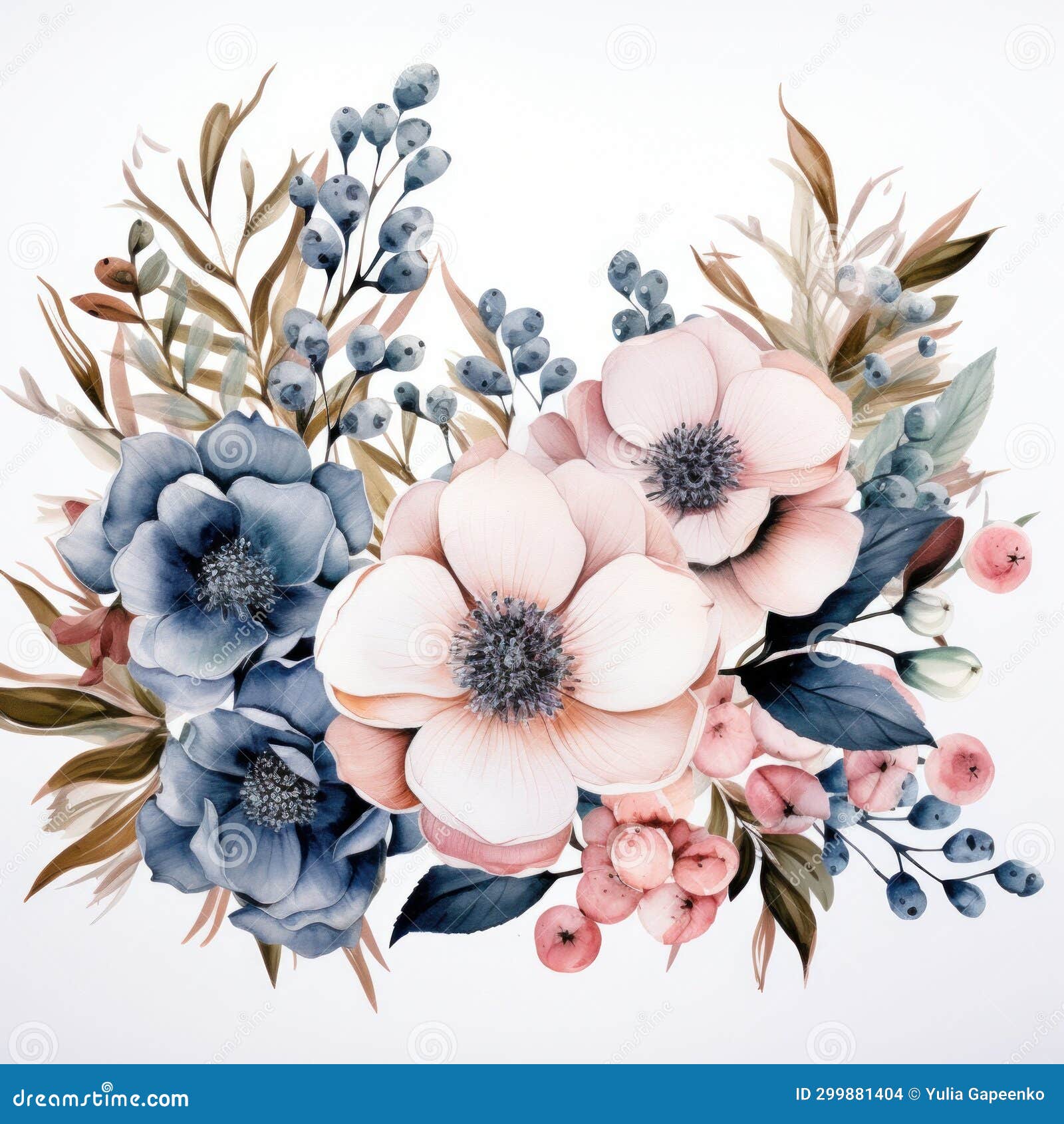 Cute Watercolor Wedding Border Isolated Stock Photo - Image of pink ...