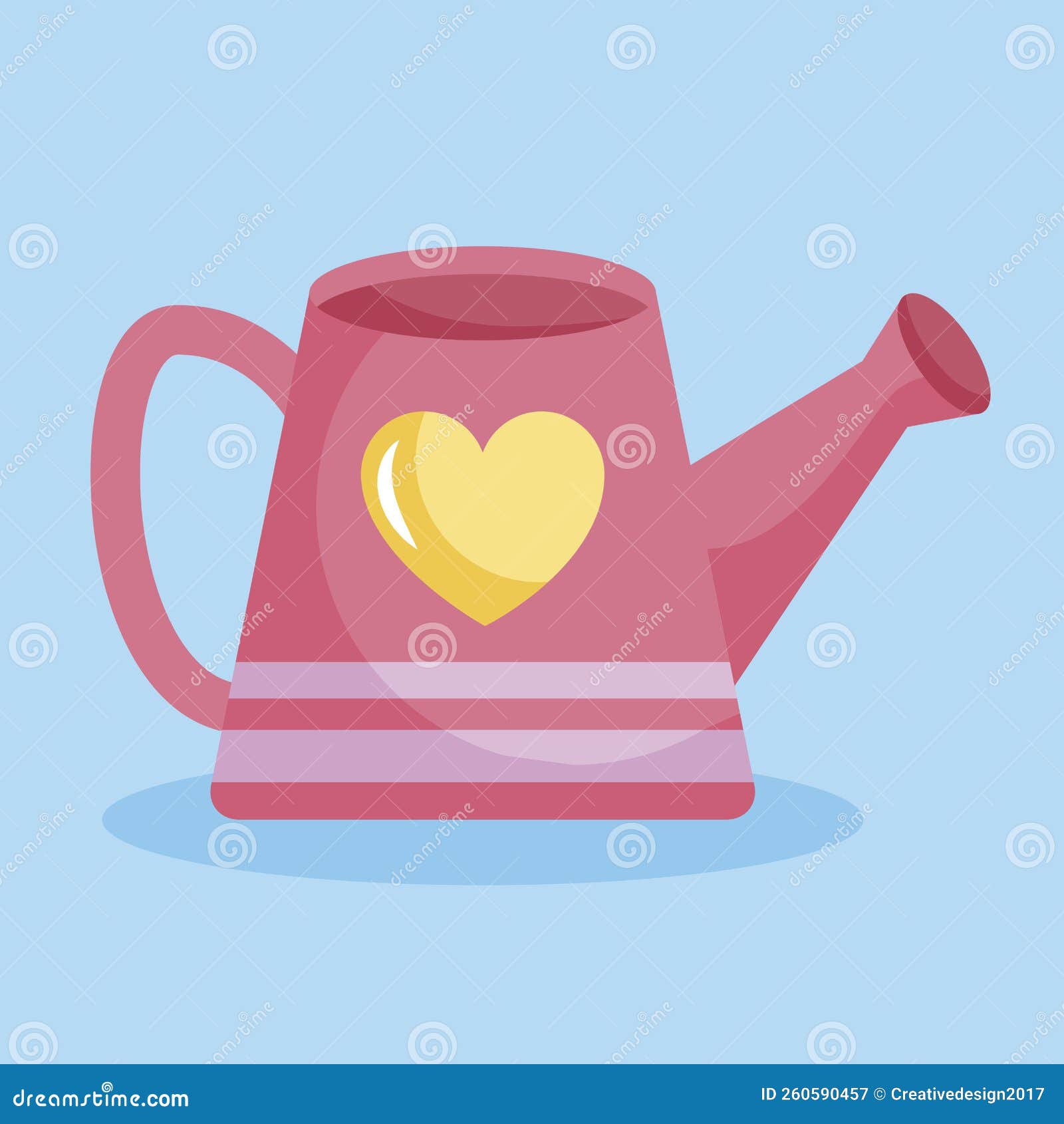 Cute watering can vector stock vector. Illustration of natural - 260590457