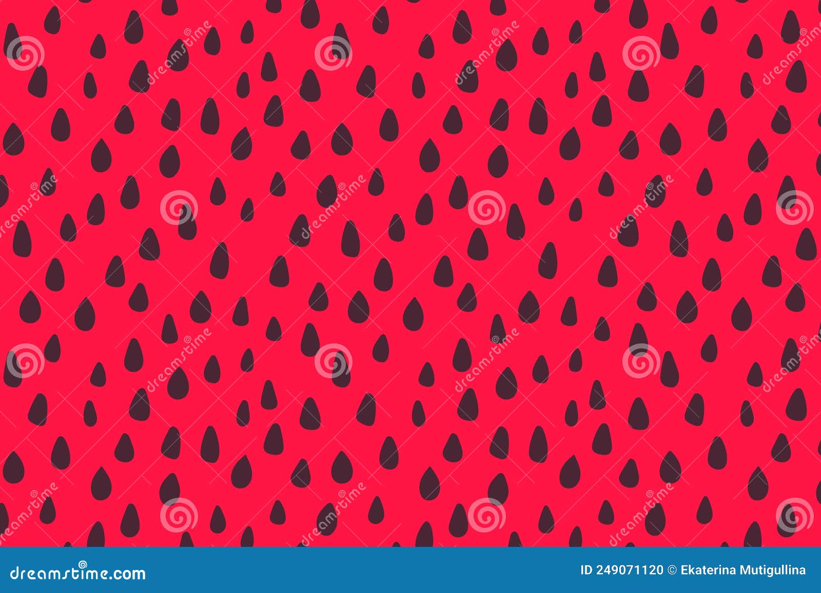 Cute Watermelon Red Pattern Horizontal Background. Vector Summer Fresh ...