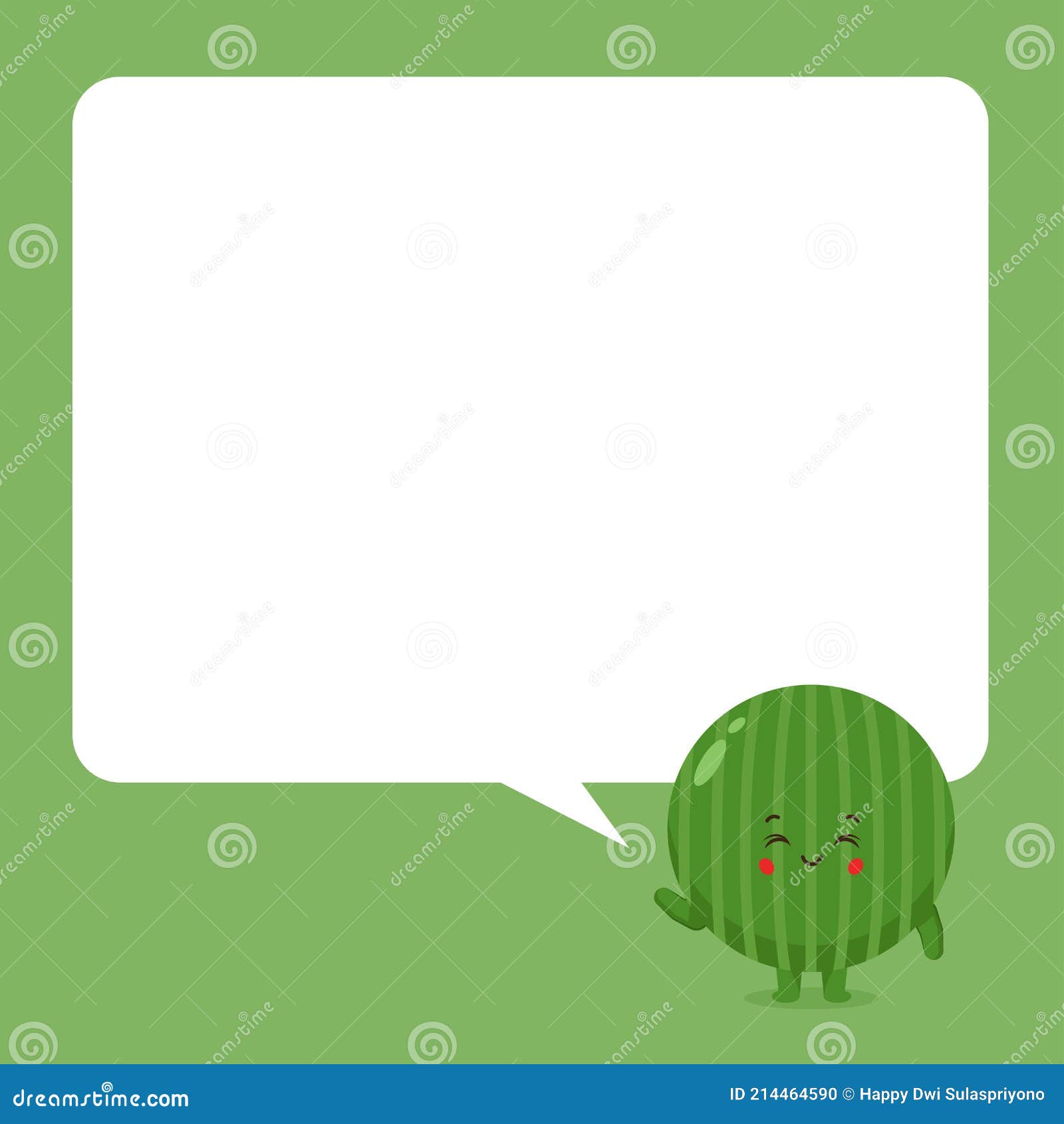 Cute Watermelon with Speech Bubbles Stock Vector - Illustration of ...