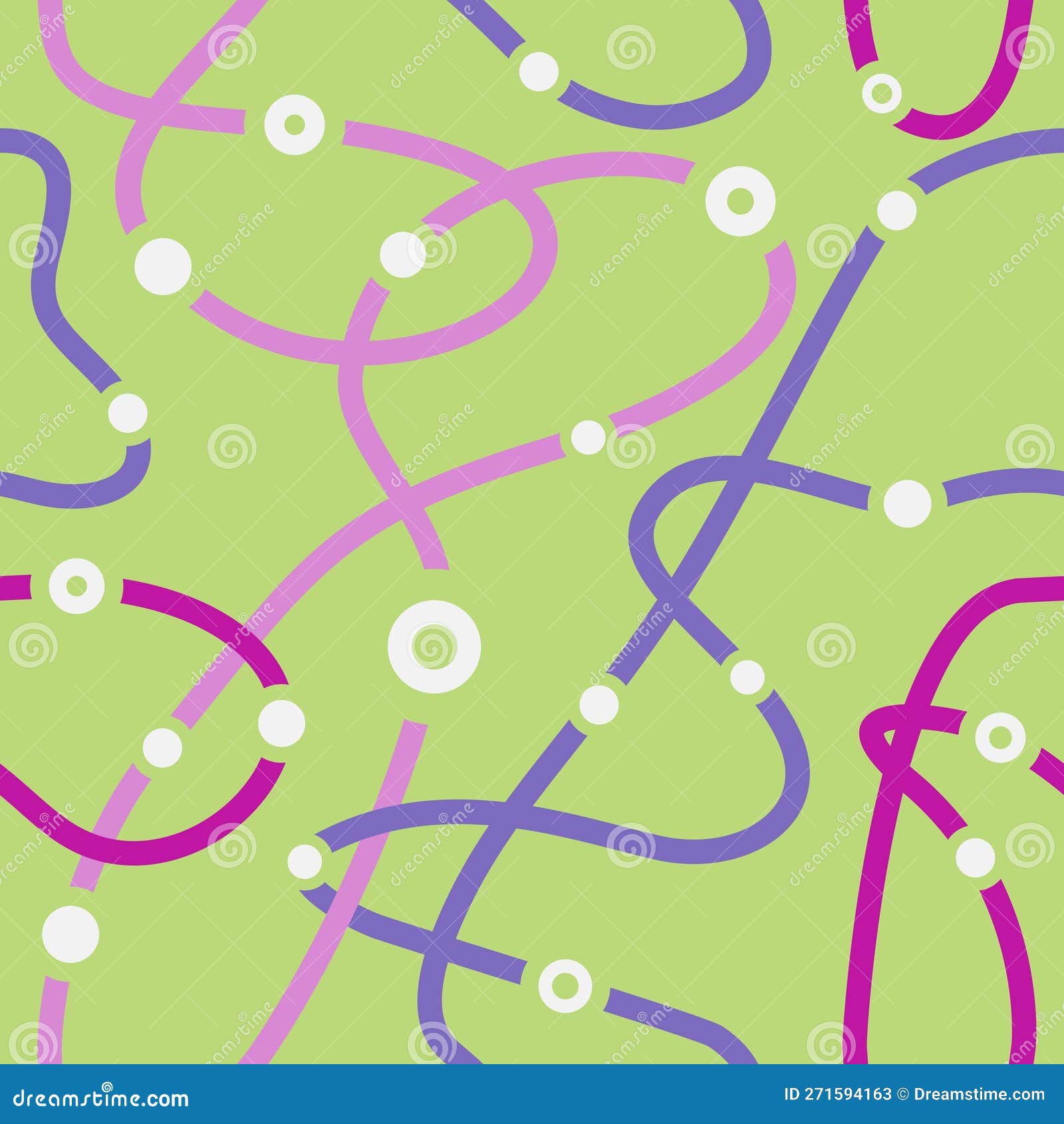 Cute Wave Lines Pattern on Light Green Background Color. Violet and ...