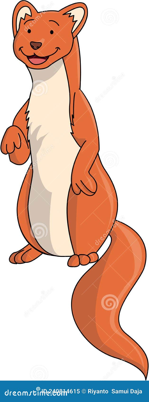 Cute Weasel Color Illustration Design Stock Vector - Illustration of ...