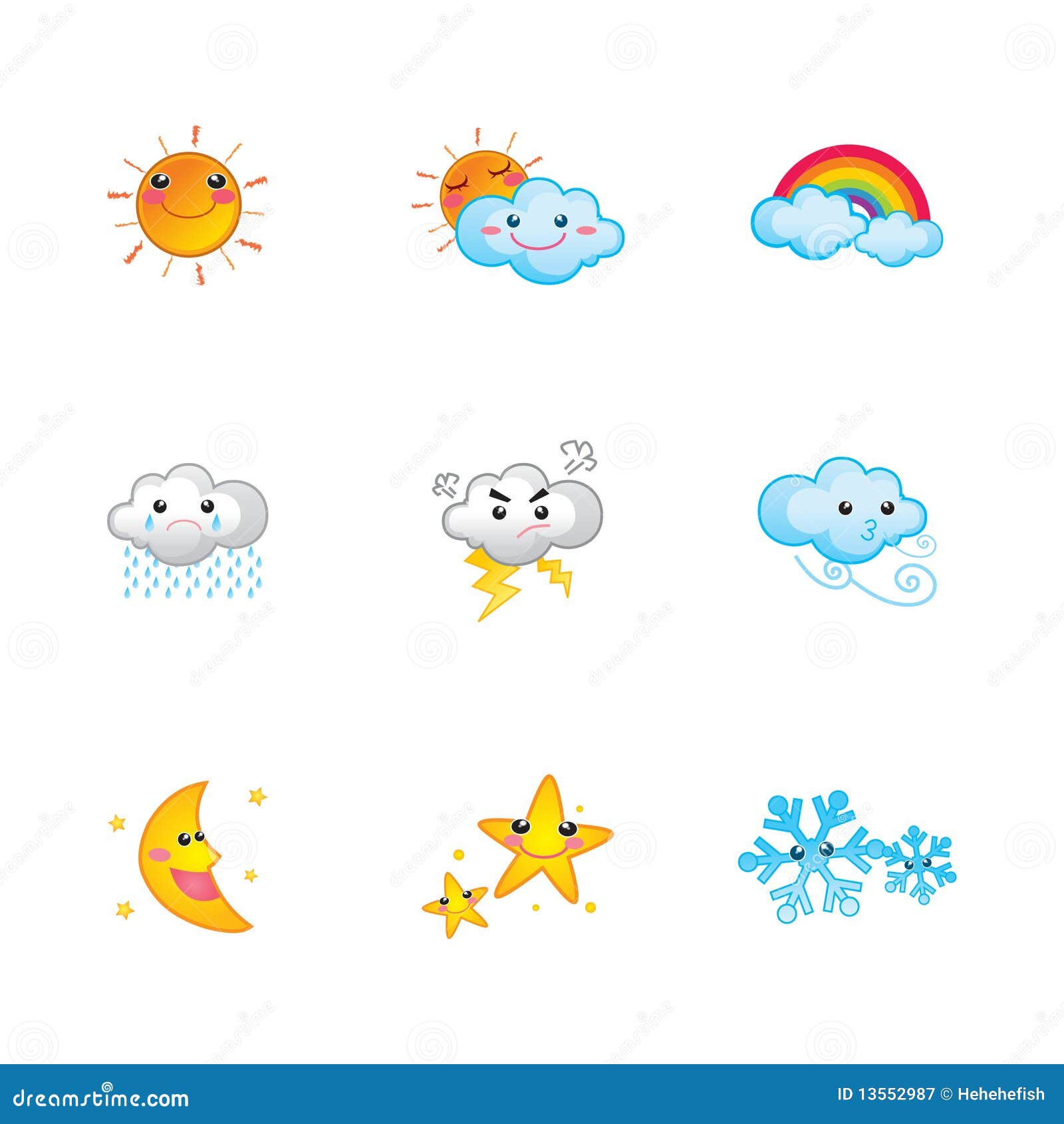 Cute Weather Icons Cartoon Vector | CartoonDealer.com #13552987 Cute Weather Icons Cartoon Vector | CartoonDealer.com #13552987