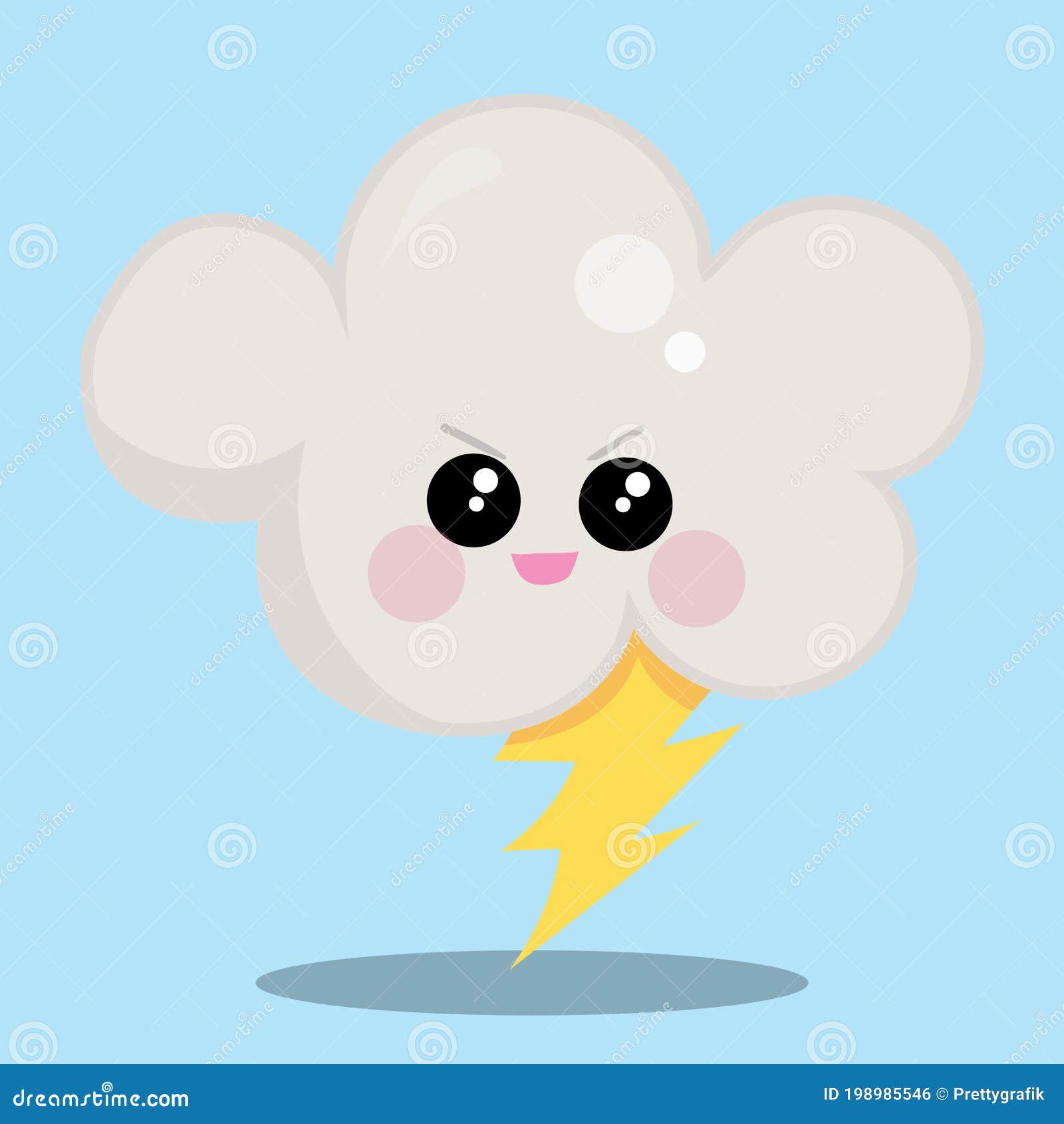 CUTE WEATHER LIGHTNING 08 stock vector. Illustration of cartoon - 198985546