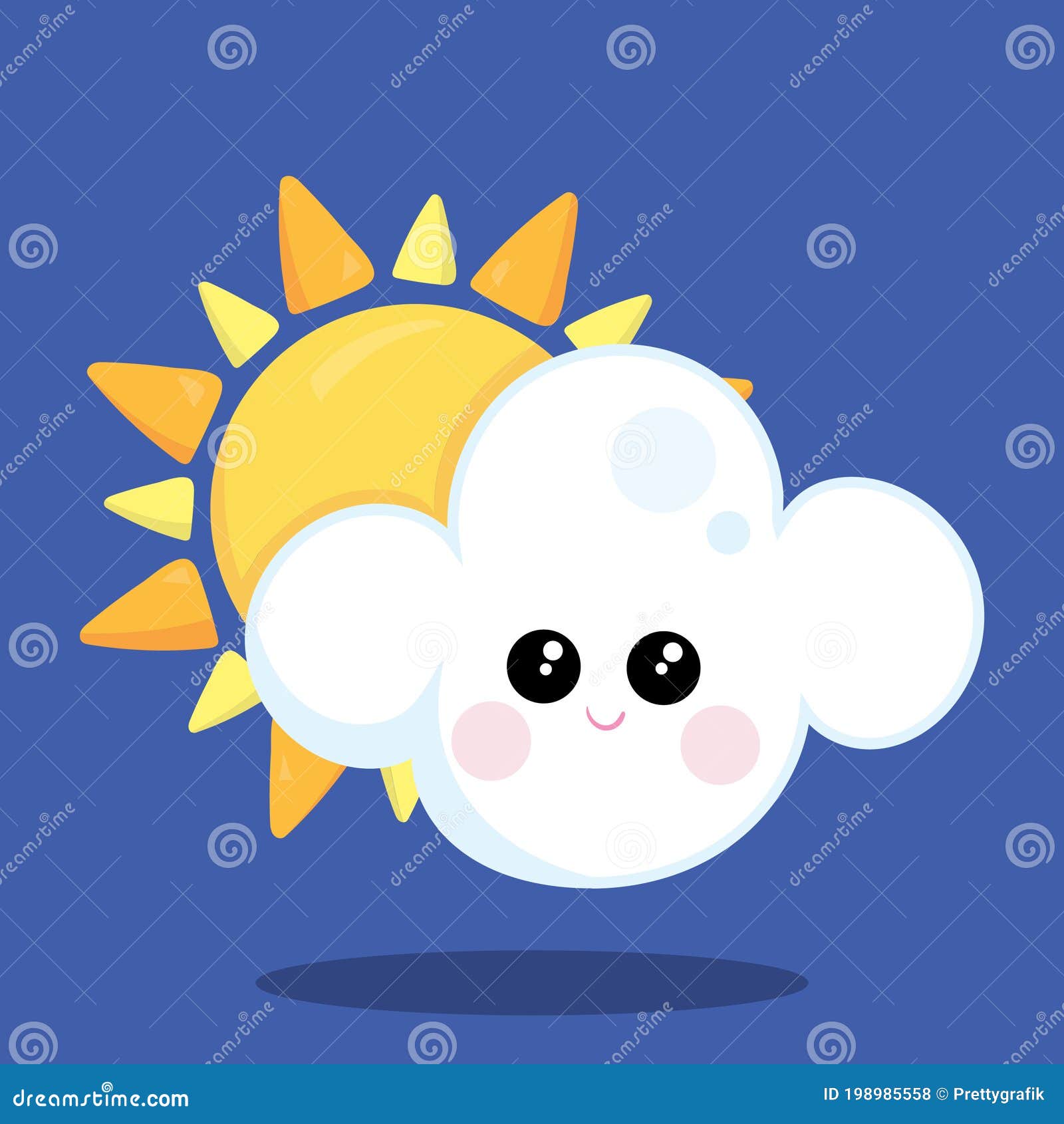 CUTE WEATHER SUNNY 03 stock vector. Illustration of vector - 198985558