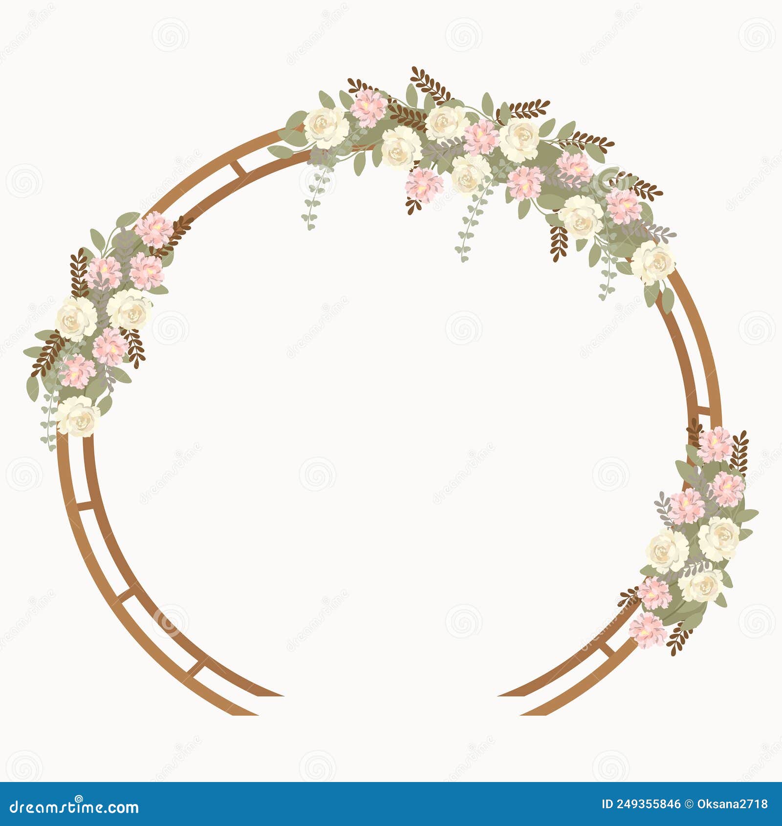 Cute Wedding Arch with Flowers Stock Vector - Illustration of drawn ...