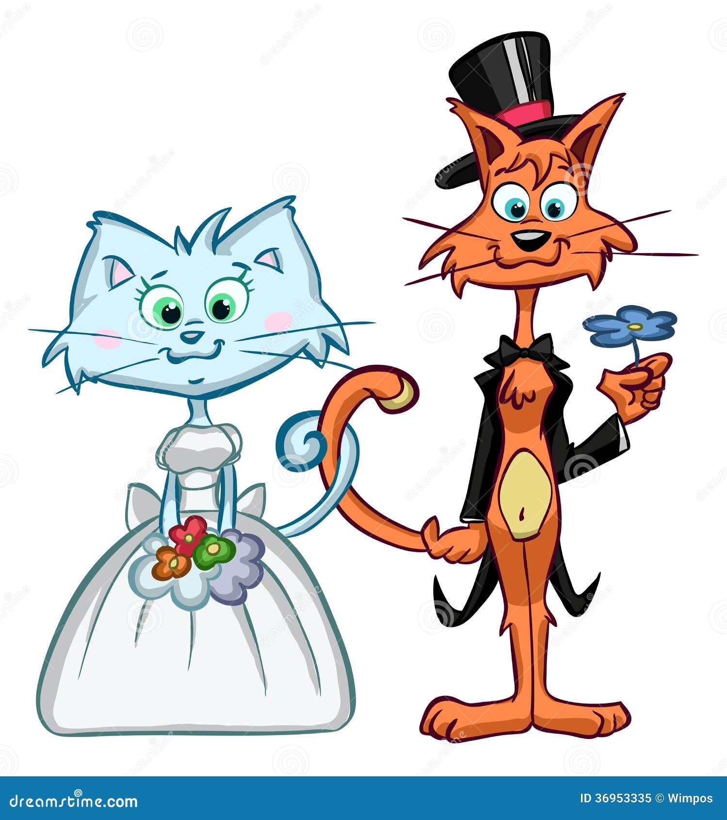 Cute Wedding Cats Royalty Free Stock Photo - Image: 36953335