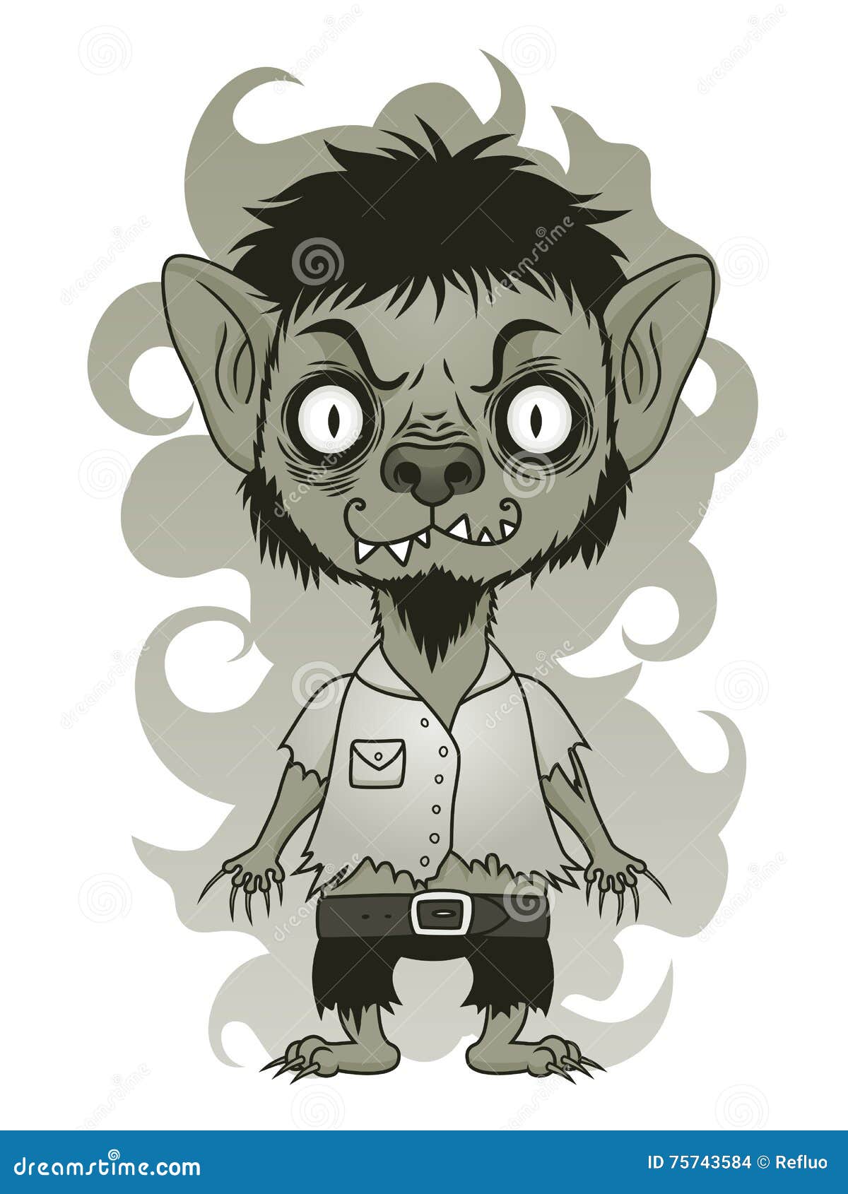 Cute werewolf stock vector. Illustration of angry, wolfman - 75743584