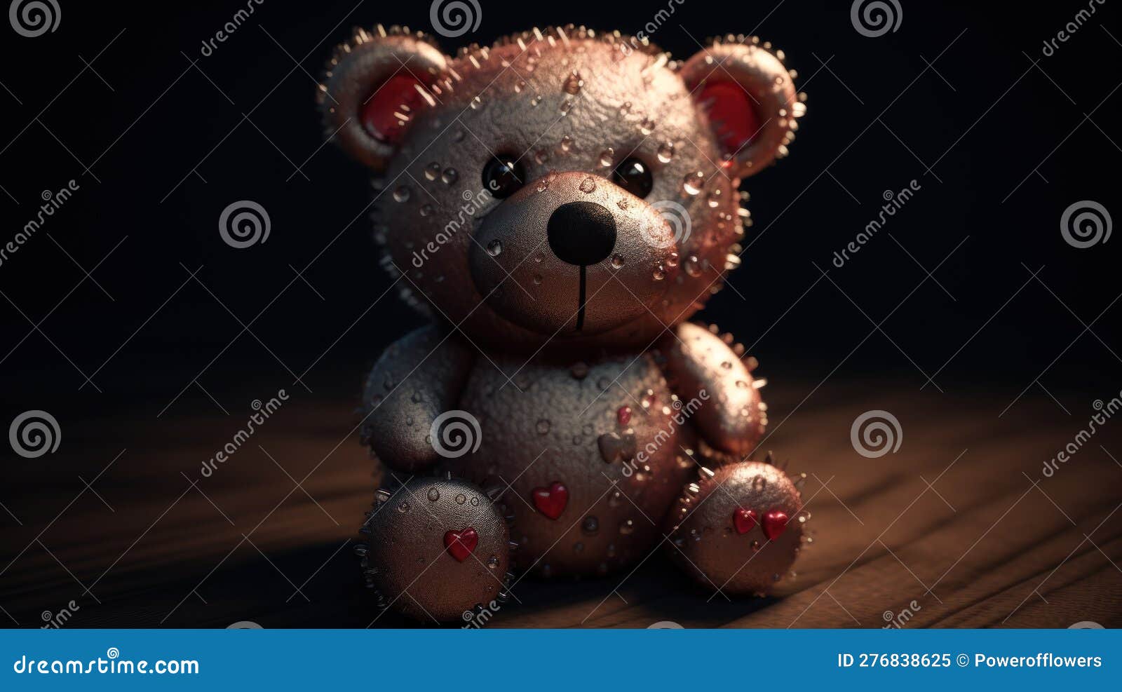 Cute Wet Teddy Bear Created with Generative AI Technology Stock ...