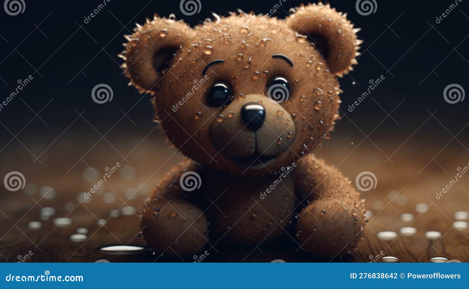 Cute Wet Teddy Bear Created with Generative AI Technology Stock ...