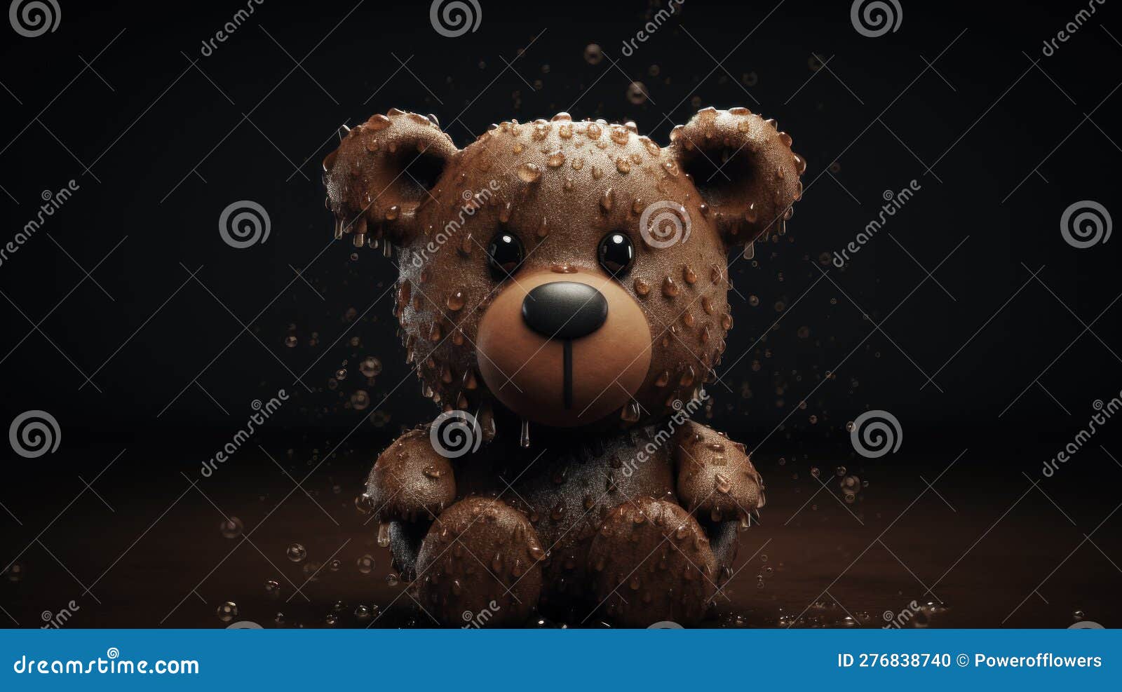 Cute Wet Teddy Bear Created with Generative AI Technology Stock ...