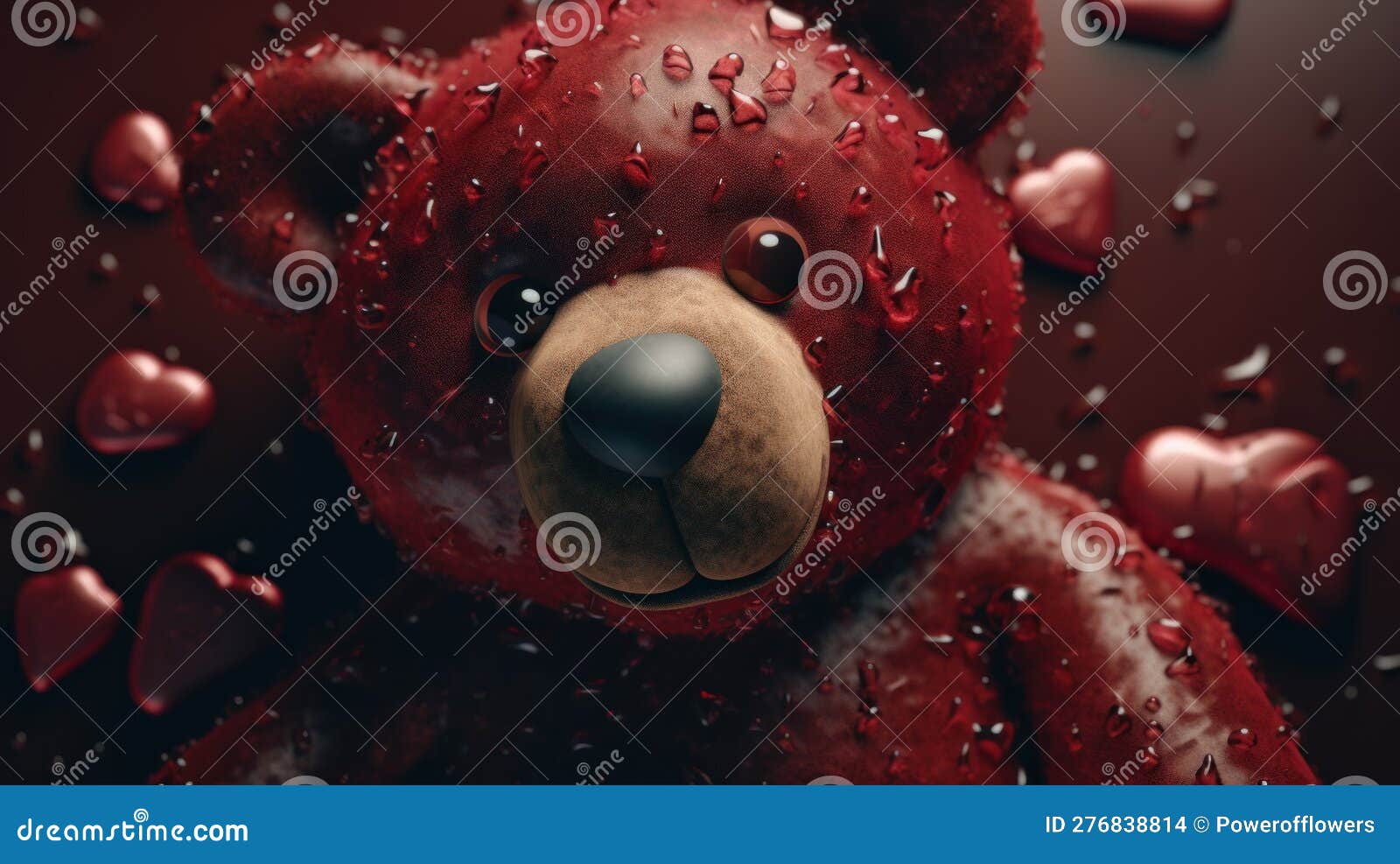 Cute Wet Teddy Bear Created with Generative AI Technology Stock ...
