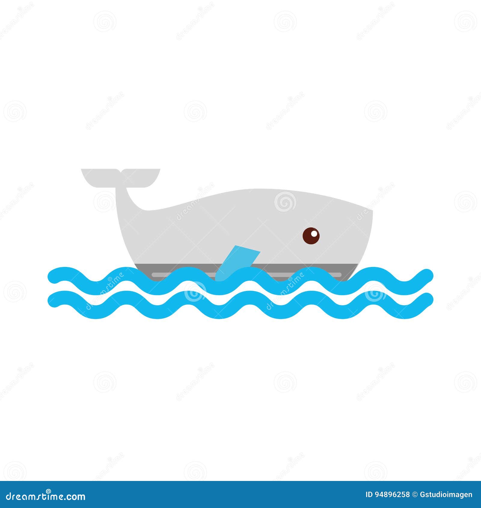 Cute whale isolated icon stock vector. Illustration of large - 94896258