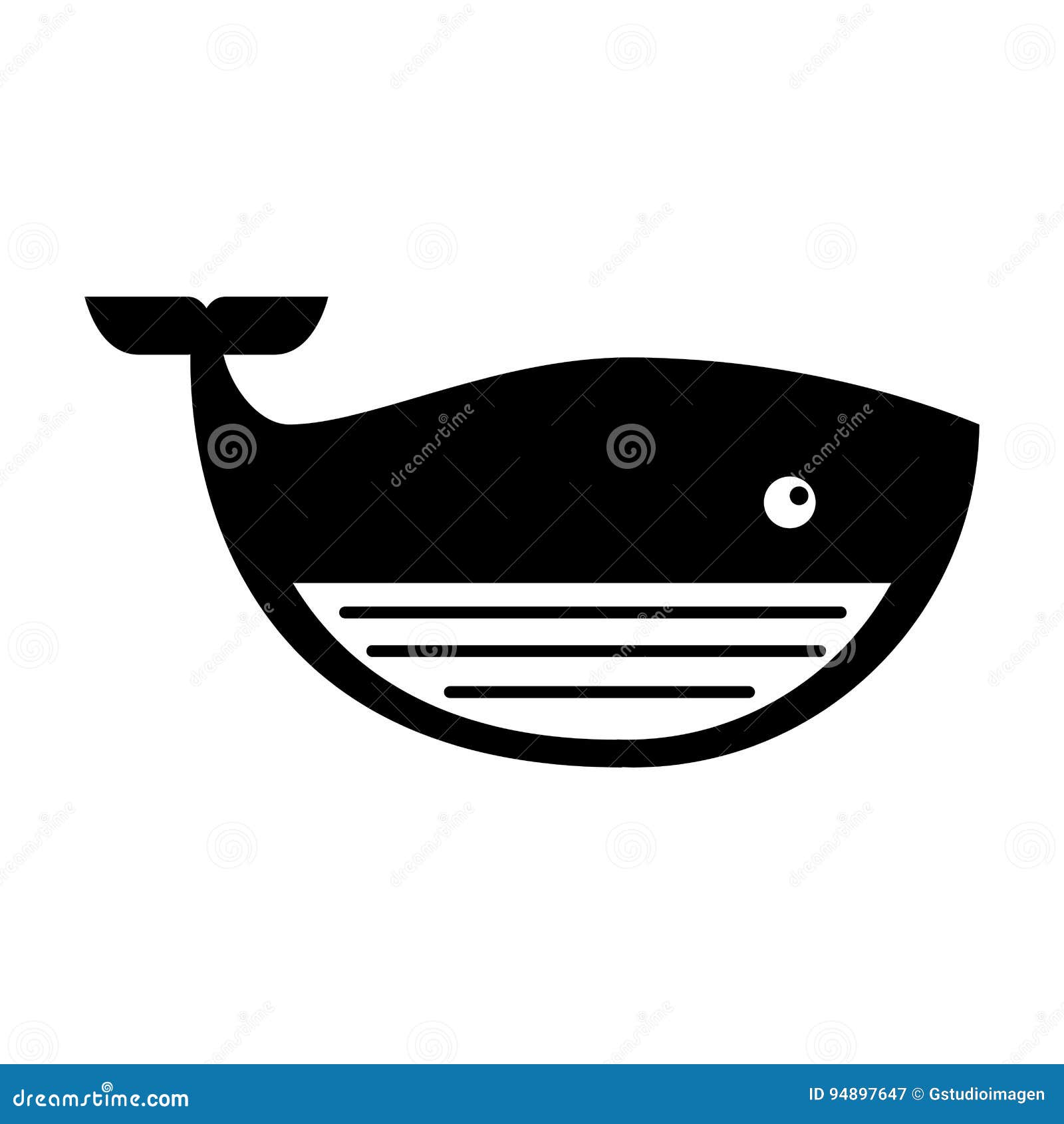 Cute whale isolated icon stock vector. Illustration of creature - 94897647