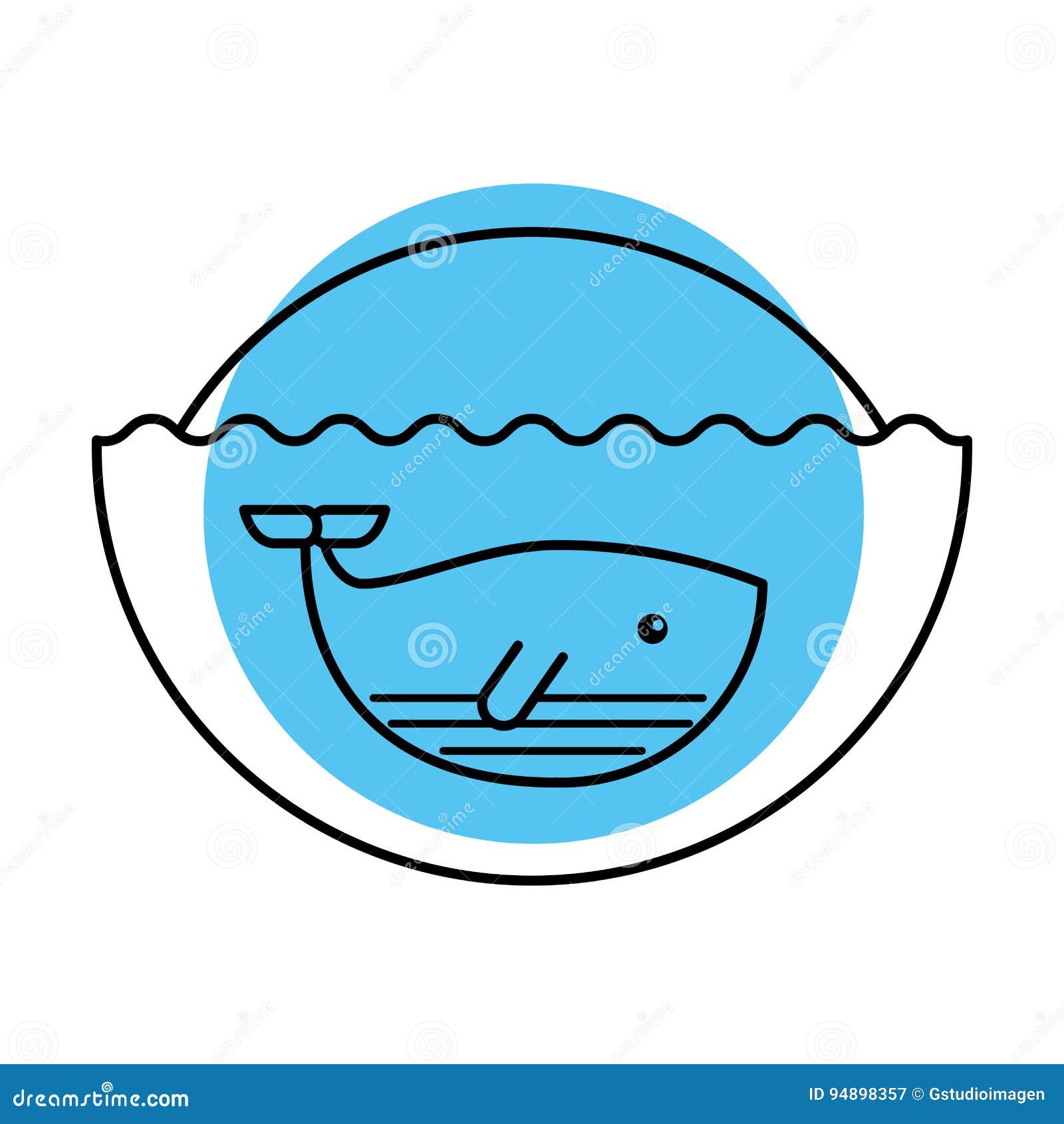Cute whale isolated icon stock vector. Illustration of happy - 94898357