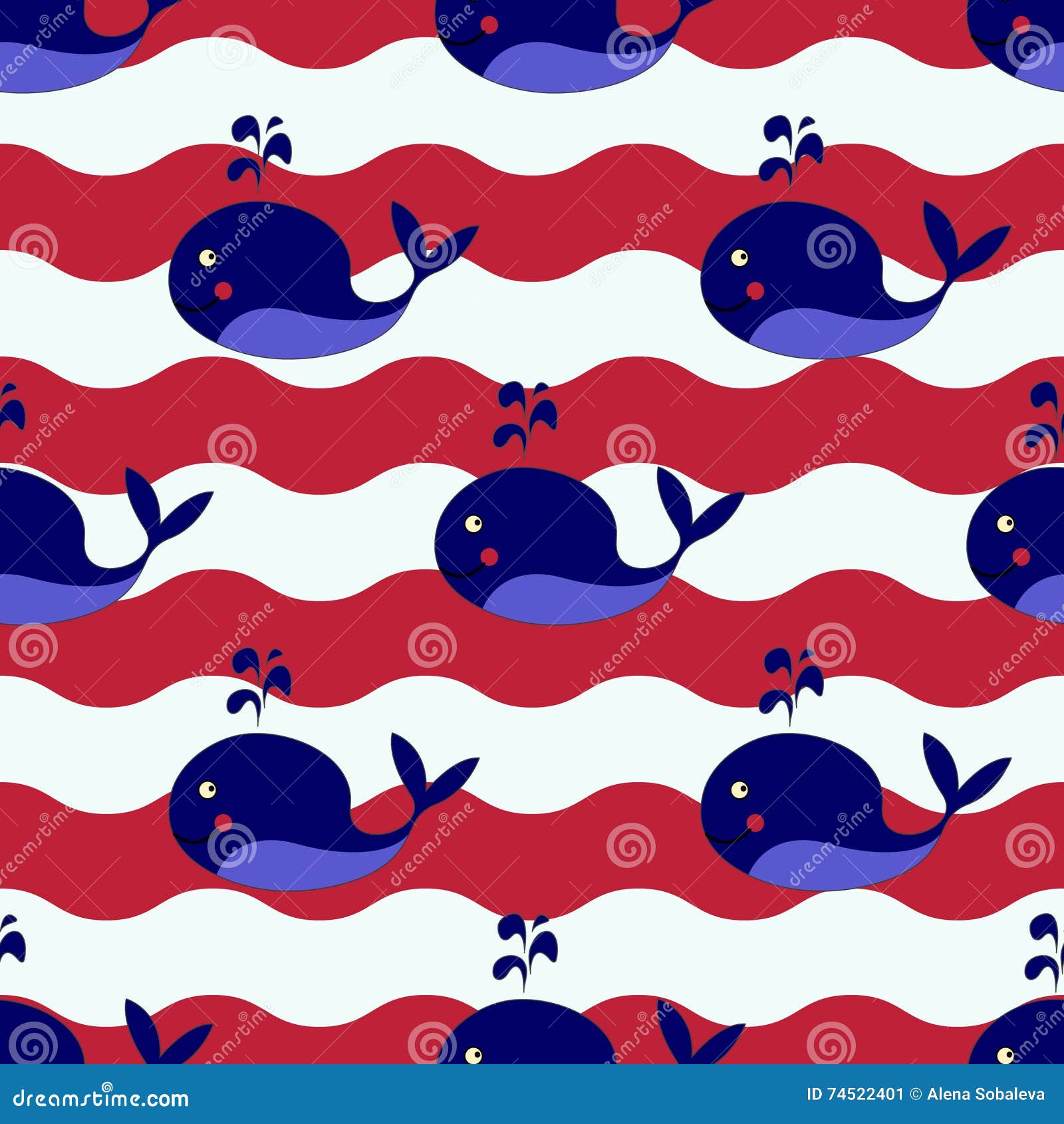 Cute whales pattern stock vector. Illustration of creature - 74522401