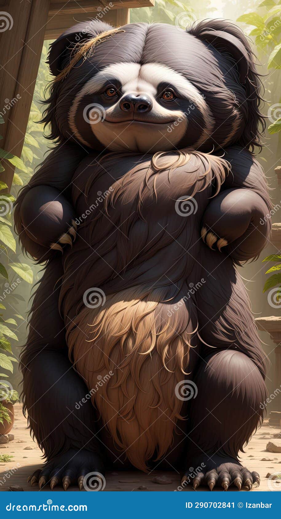 A Whimsical Sloth With Wings Made Of Fluffy Clouds, Lazily Floating ...