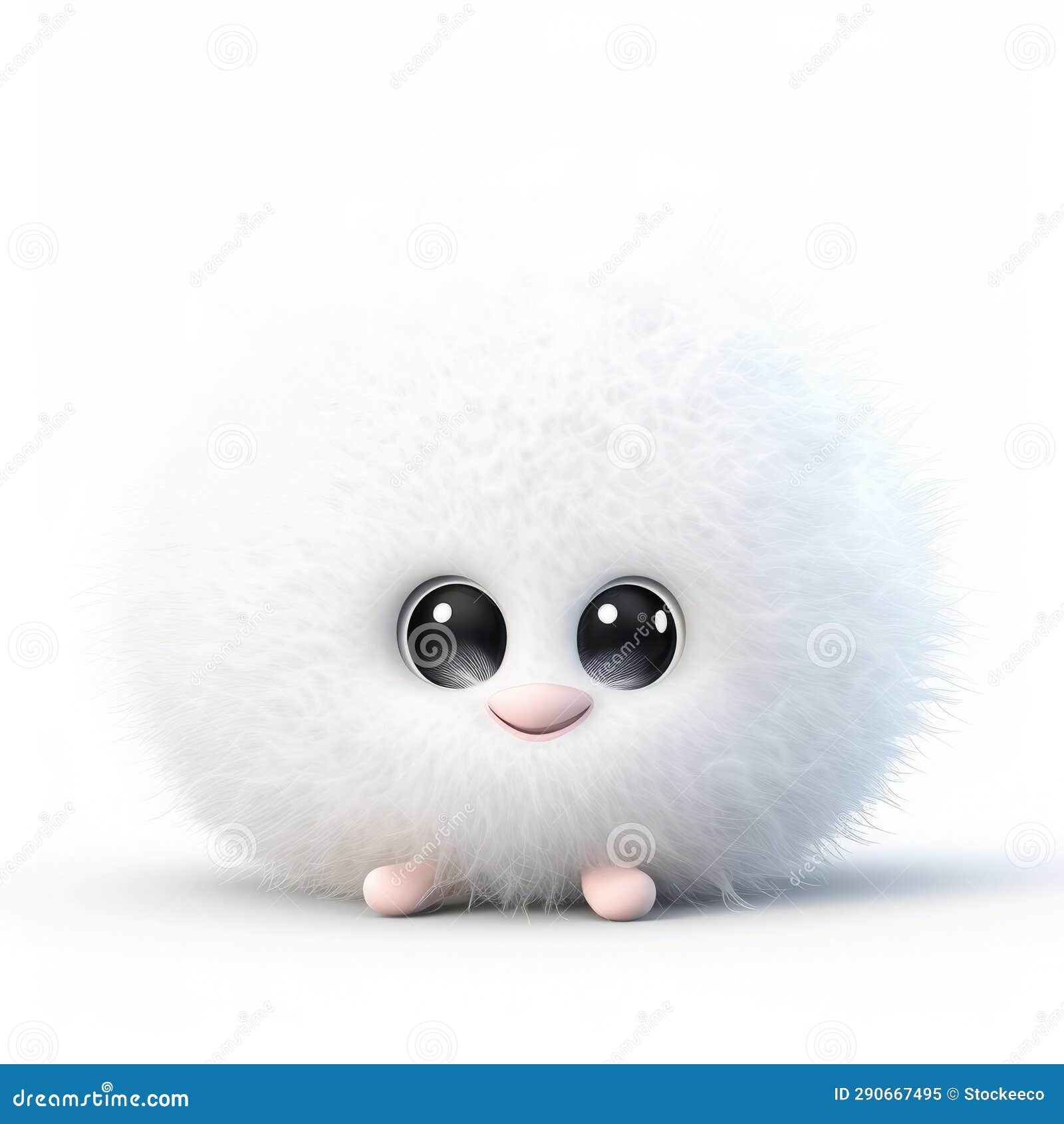 Cute White Fluffy Puffy Cartoon - 8k Resolution 3d Animation Stock ...