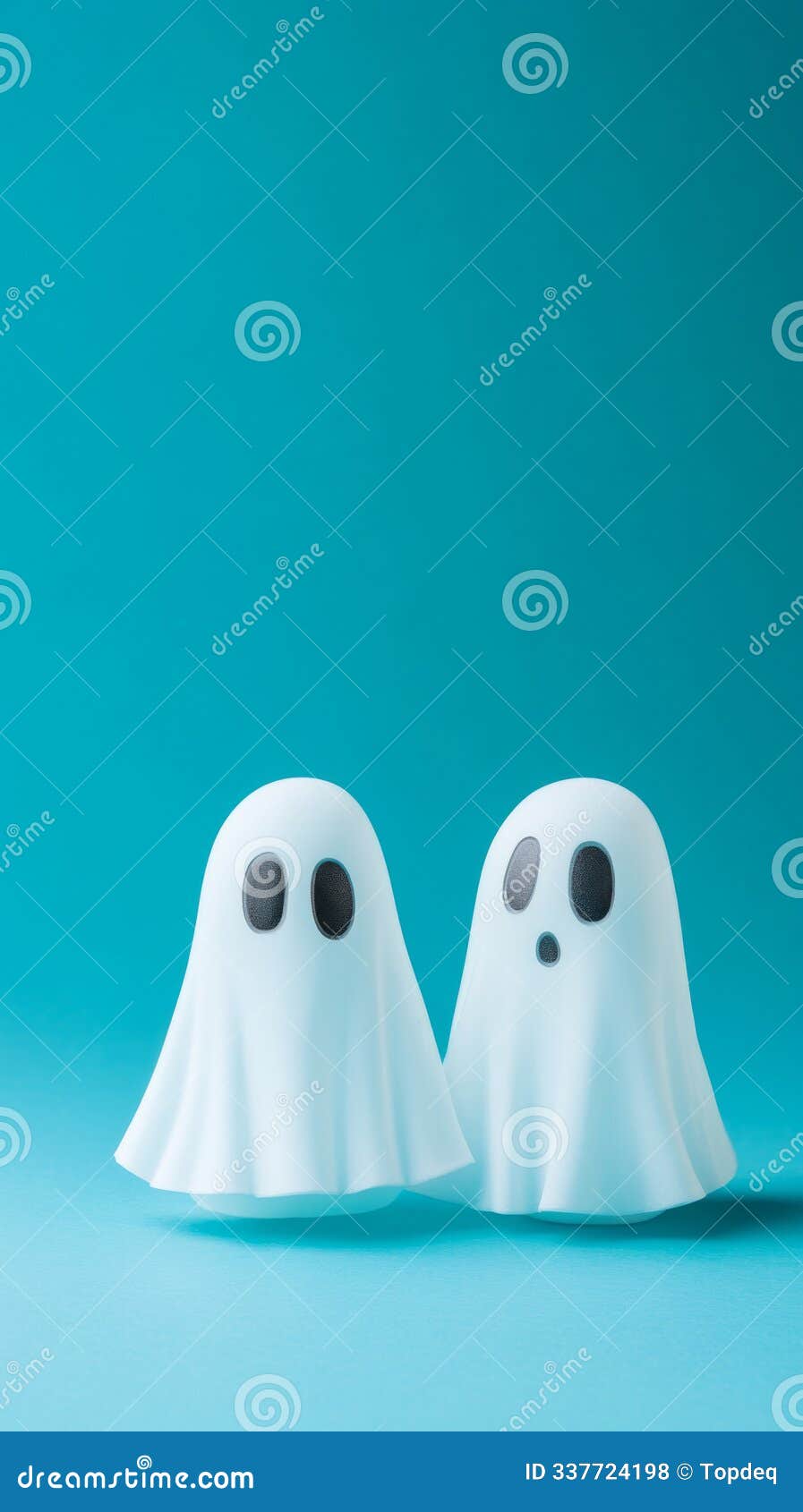 Six White Ghosts In Various Poses Stock Illustration | CartoonDealer ...