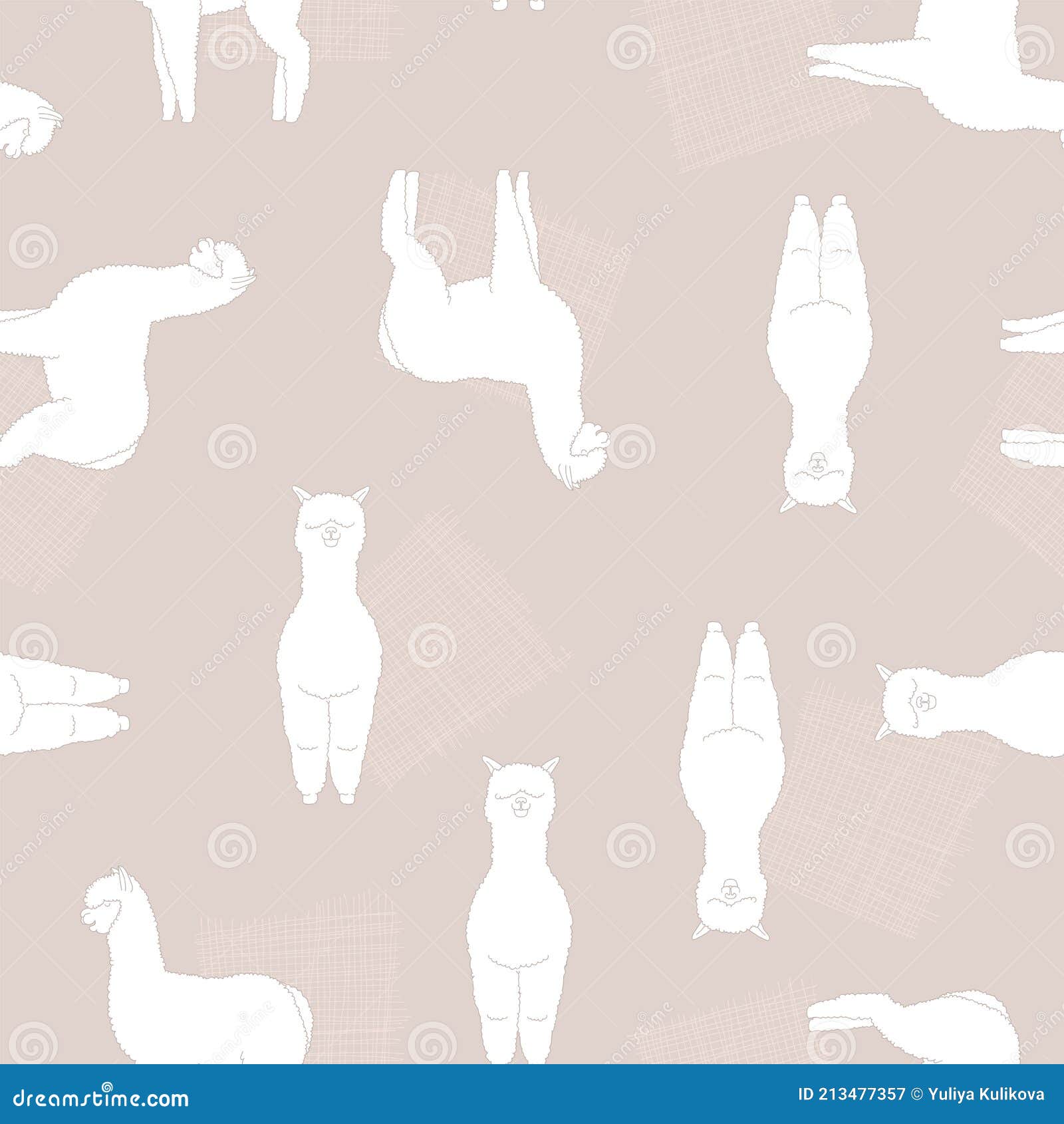 Cute White Lama Seamless Pattern. Stock Vector - Illustration of ...