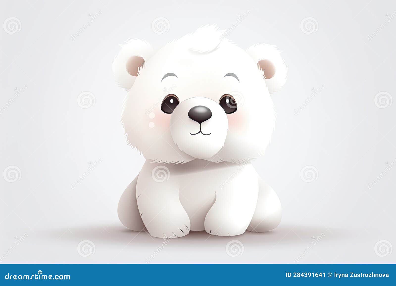 Cute White Little Bear, Cartoon Illustration Stock Illustration ...