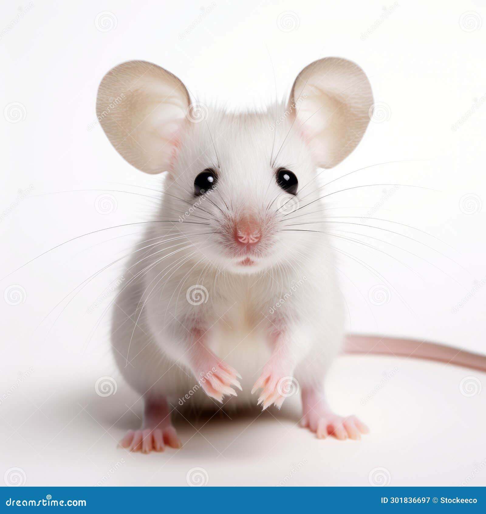 Cute White Mouse in Academic Style: 8k Resolution, Saturated Pigments Stock Illustration ...